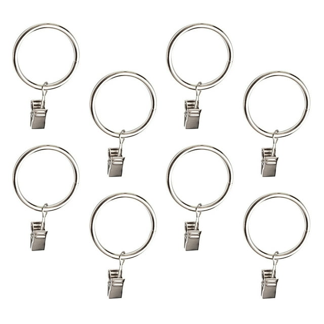 Clip Ring Drapery Rings Tape Belt Curtain with Hooks Silver - Walmart.com