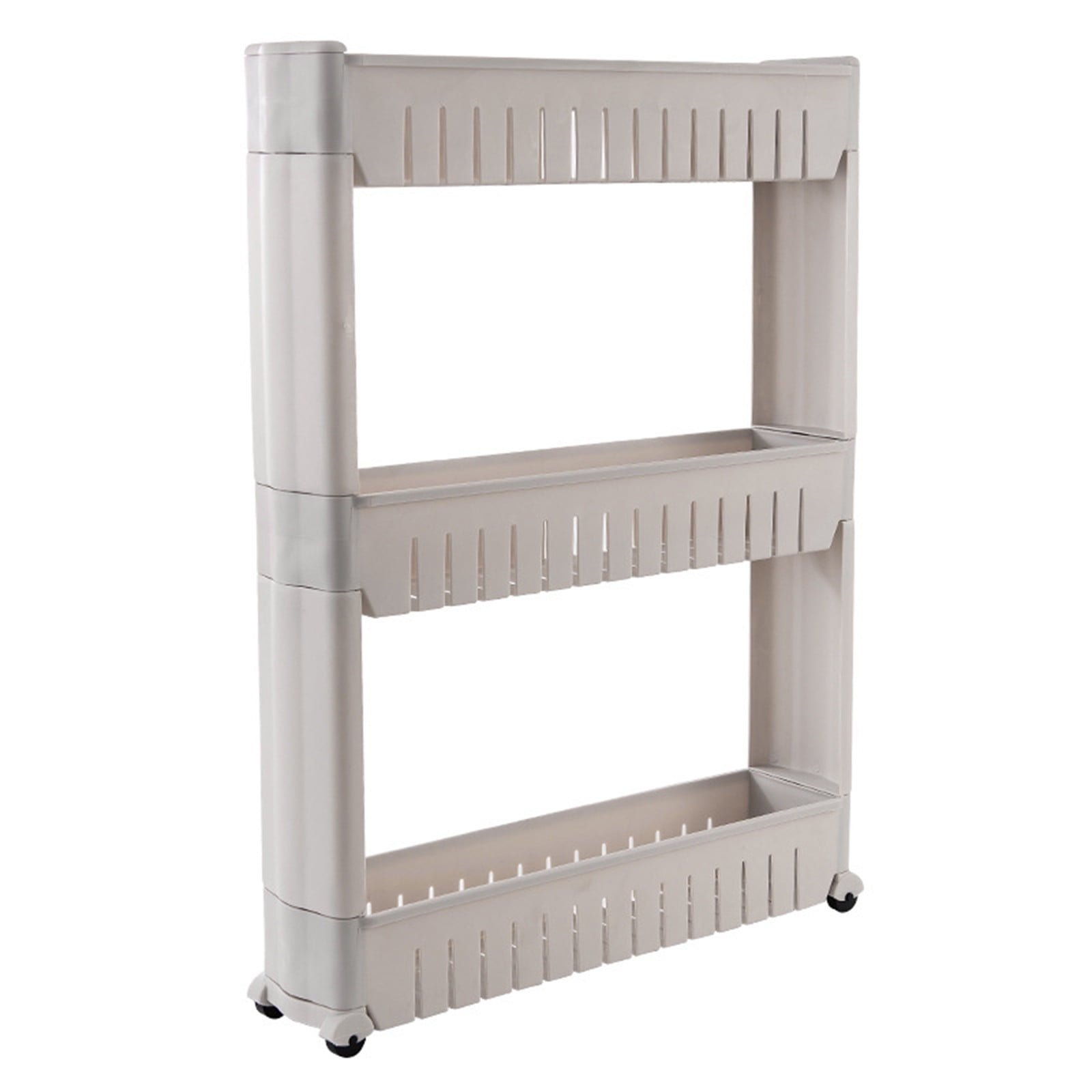 Clip Shelf Removable Storage Rack ,3-Tier Plastic Organizer with Wheels ...