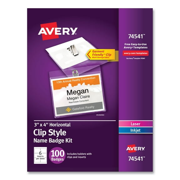 Avery Plastic Name Tag Holders