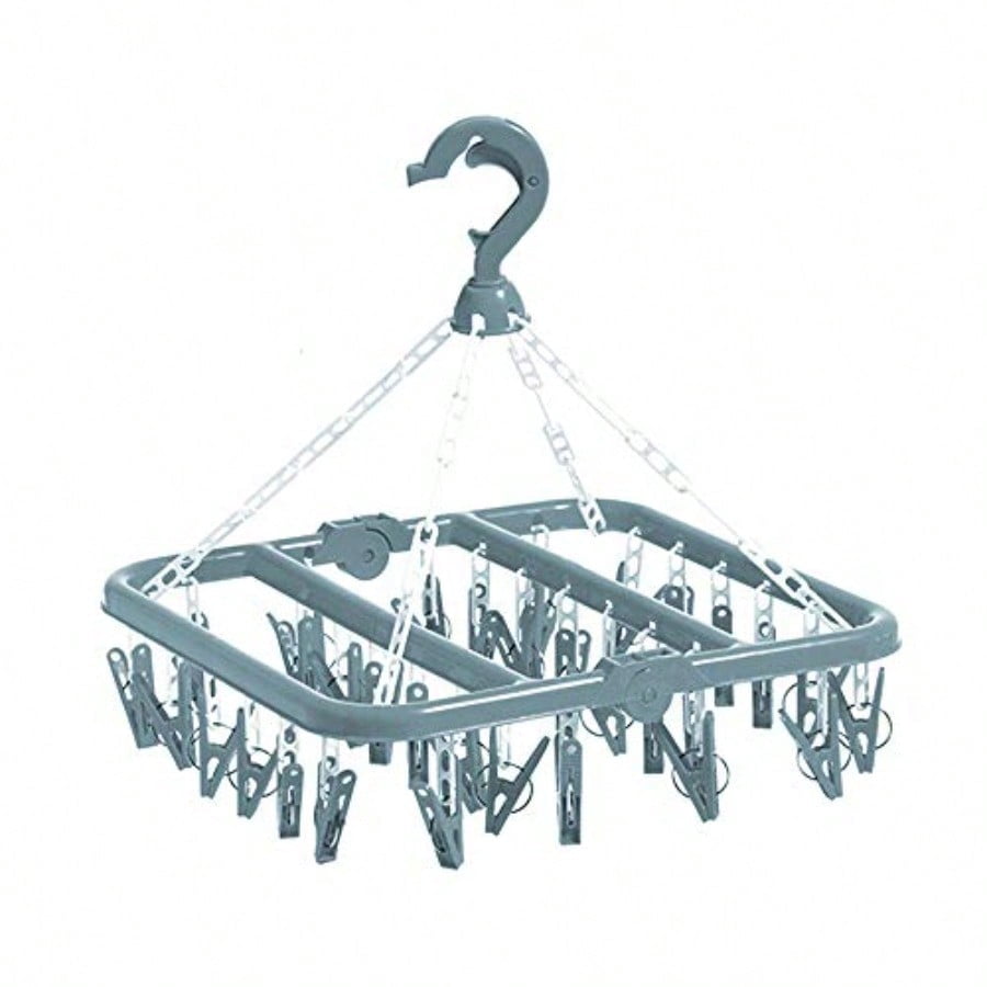 Clip and Drip Hanger Clothes Hanger Drying Rack 32 Clips Light Blue ...