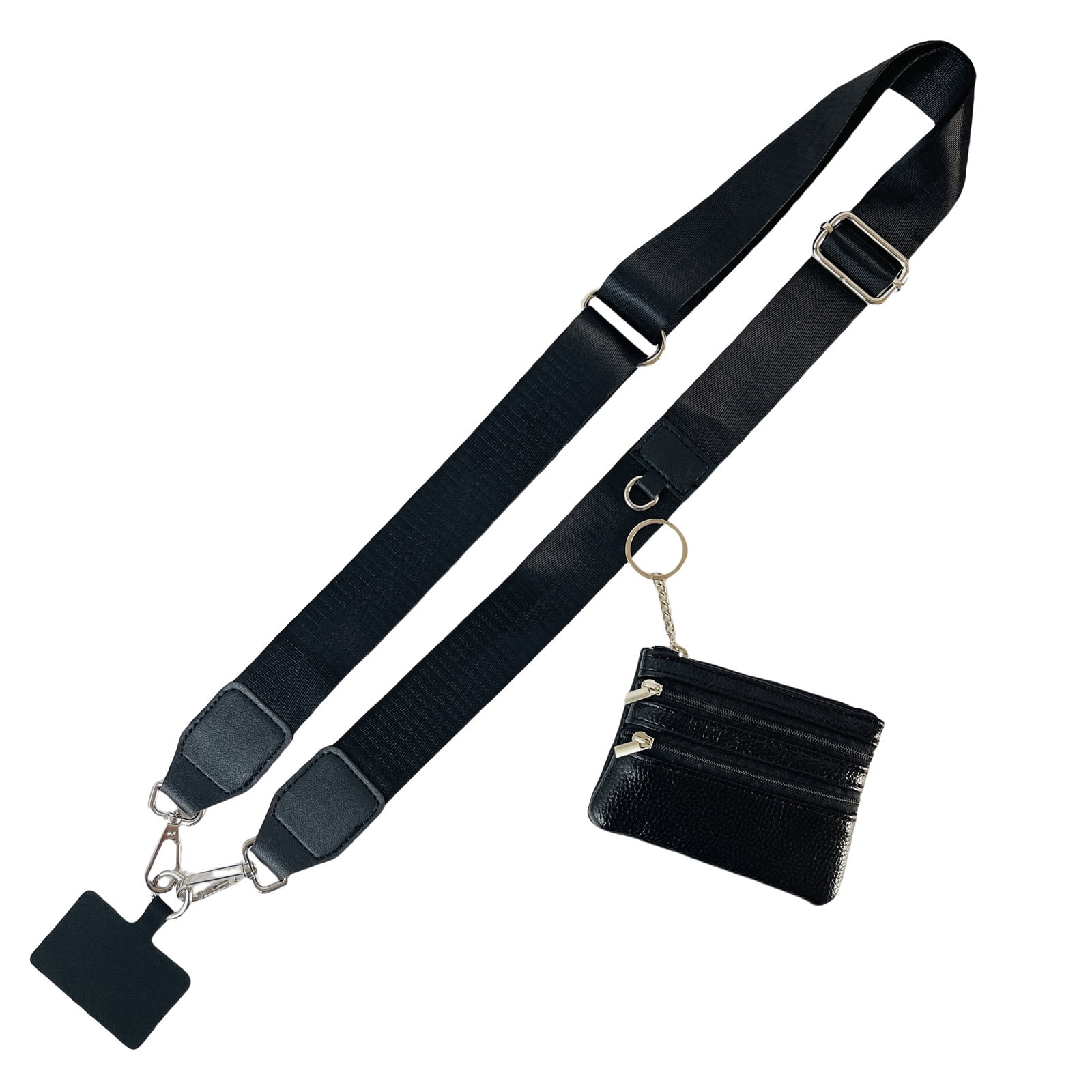 Clip and Go Phone Strap with Zipper Pouch,Crossbody Adjustable Chain ...