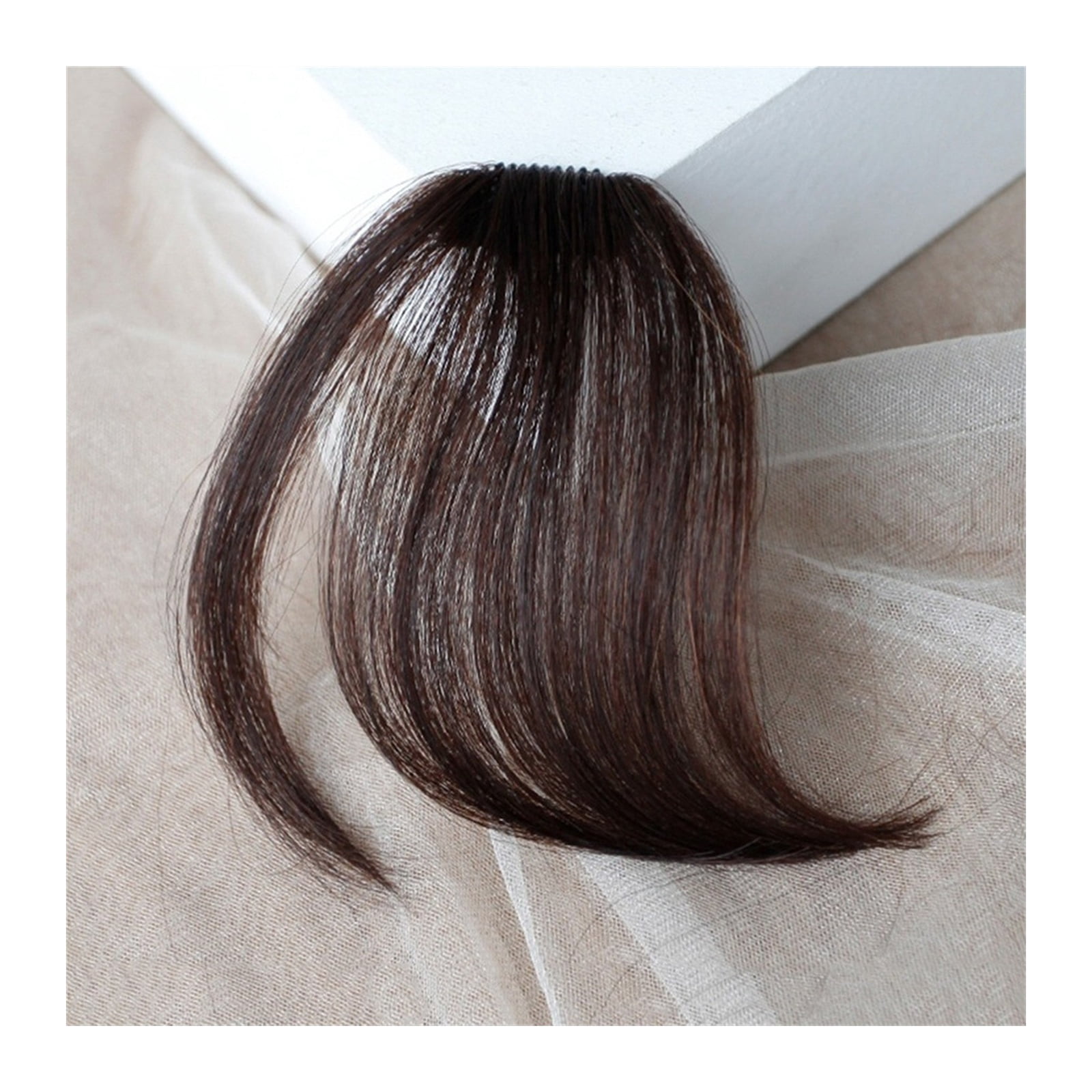 Clip in Bangs, Thin Natural Fake Fringes Hairpiece Front Clip on Air ...