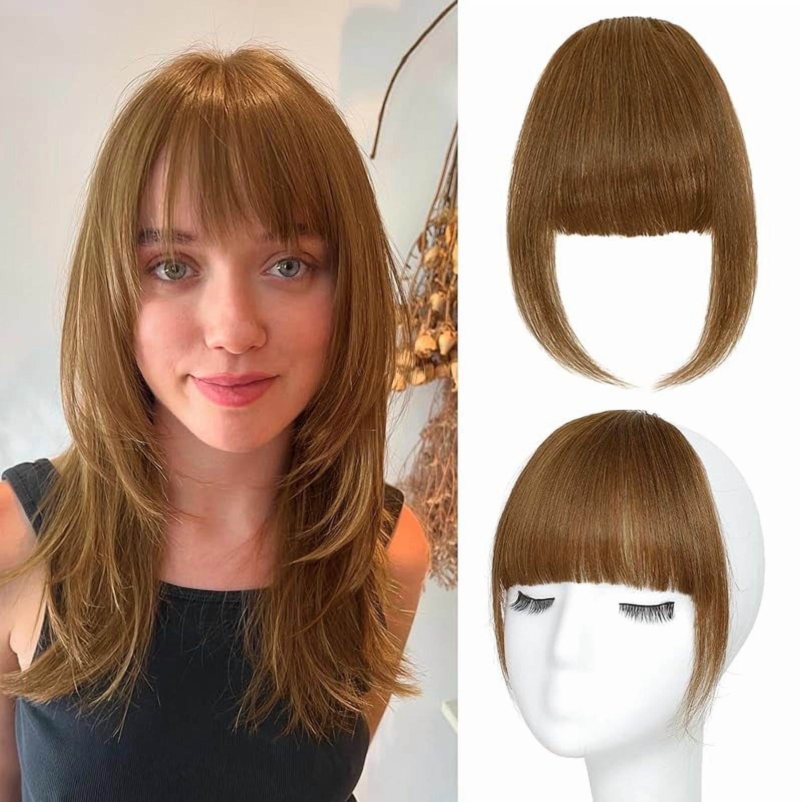 Clip in Bangs for Women - 100% Real Human Hair Wispy Bangs Hair Clip ...