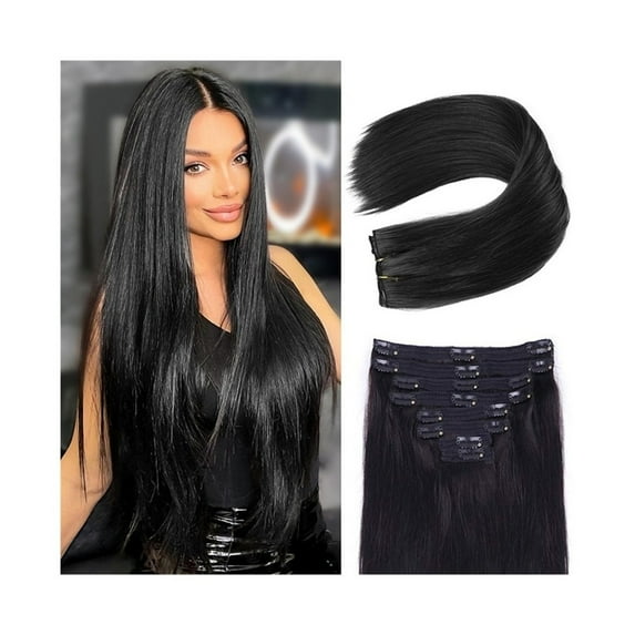Clip in Hair Extensions 8Pcs Full Head Brazilian Remy Human Hair ...