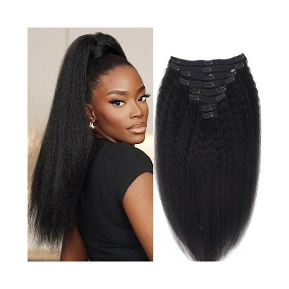 Clip in Hair Extensions, Afro Kinky Straight Clip in Human Hair ...