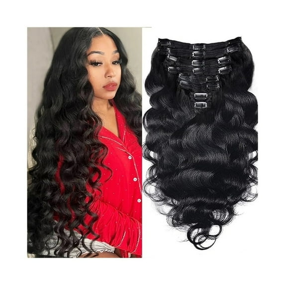 Clip in Hair Extensions Real Human Hair, 10-26 Inch 120g/Set, Natural ...
