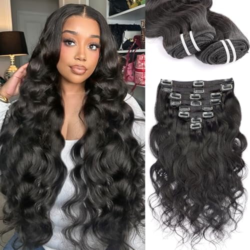 Clip in Hair Extensions Real Human Hair Extensions Clip ins 90 Gram ...