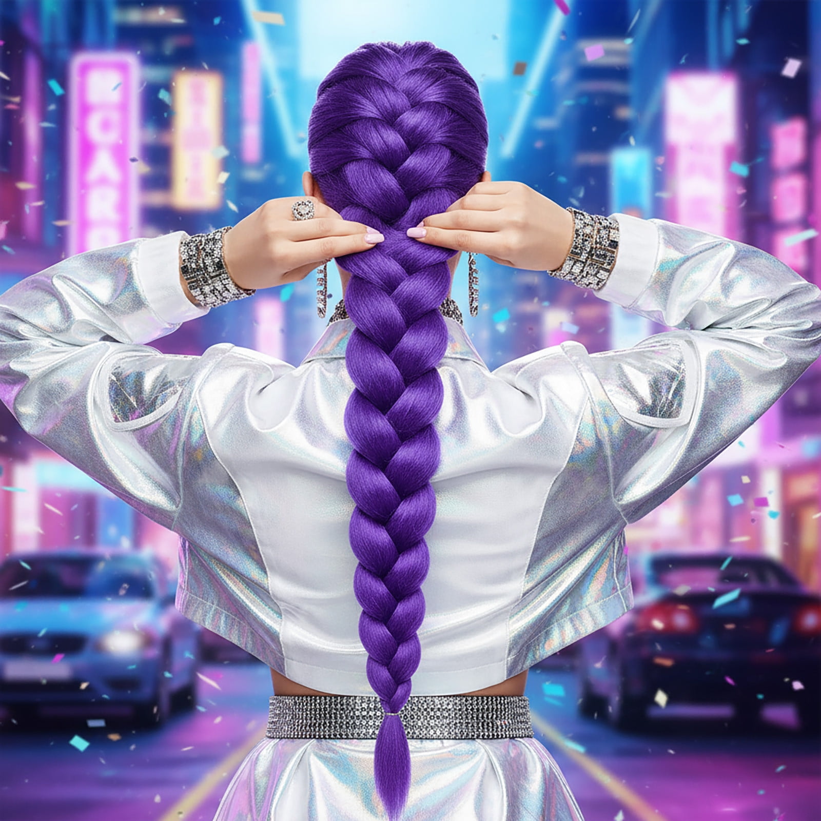 Clip in Hair Extensions Real Human Hair Purple Weaving Hair Extensions ...