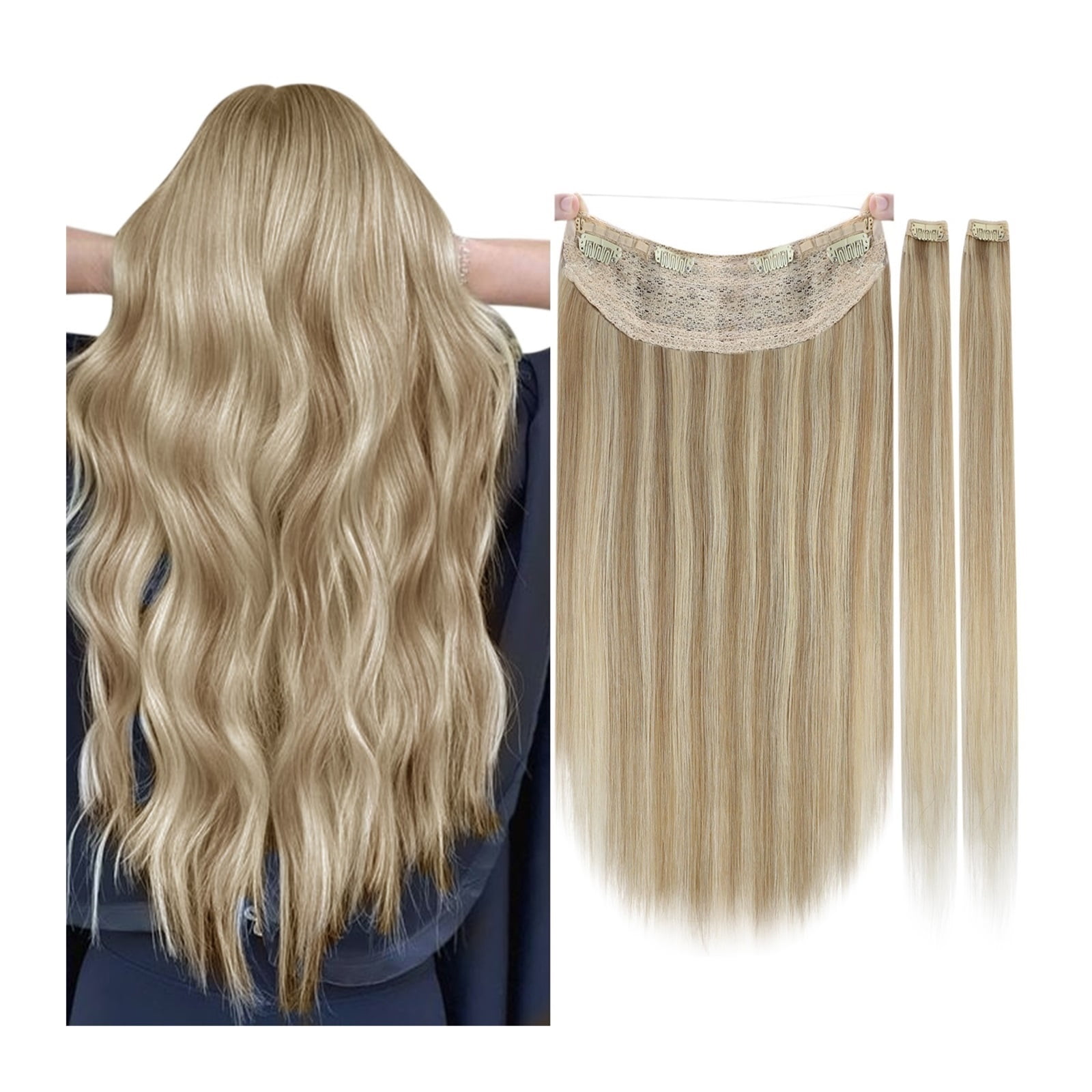 Clip in Hair Extensions Real Human Hair,Soft Natural Handmade Human ...