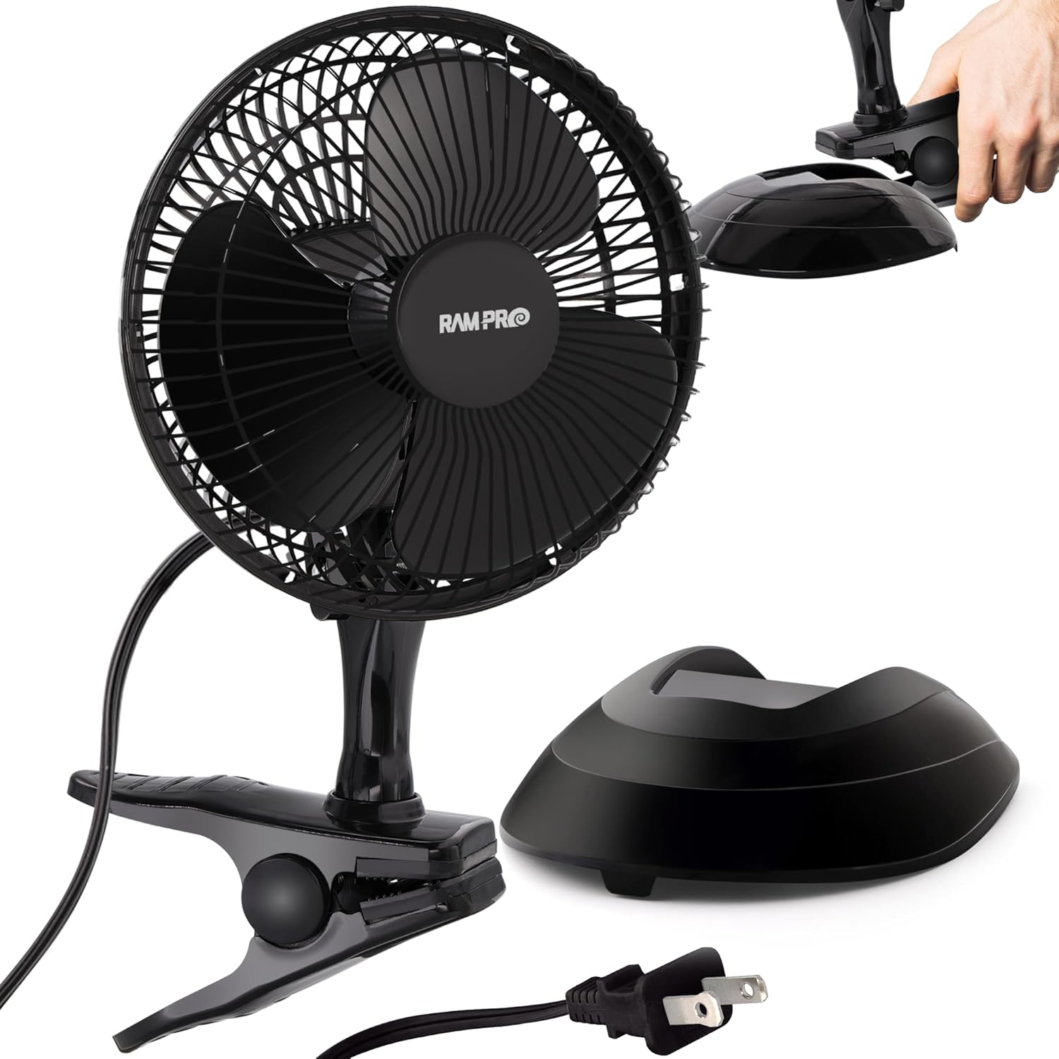 Clip on & Desk Fan, 6 Inch Porable Wih Surdy Clamp, Plug-In Quie ...