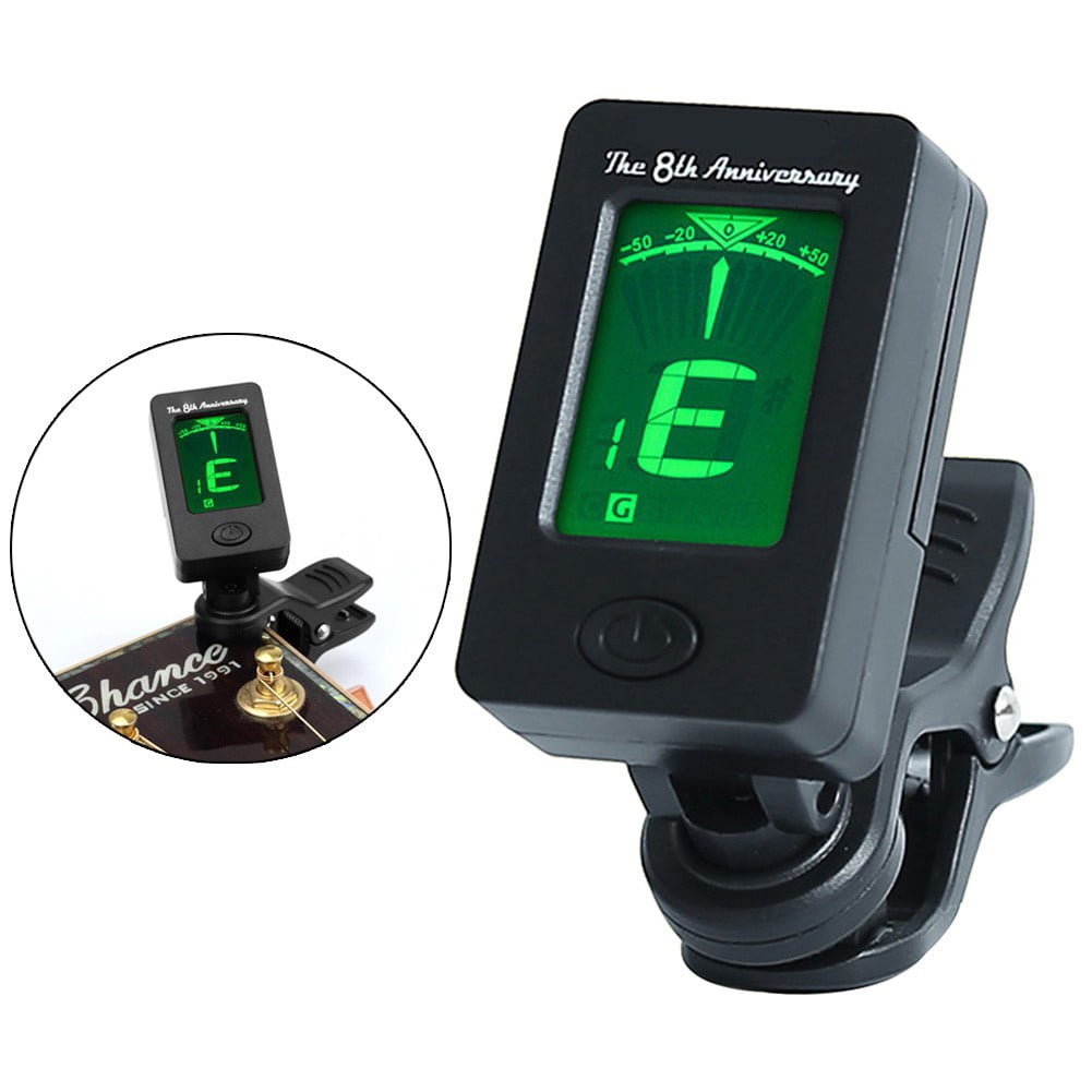 Clip-on Digital Guitar Tuner with LCD Screen for Guitar Bass Violin ...
