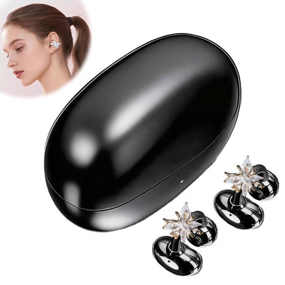 Clip-on Earbuds Bluetooth Open Ear Headphones Detachable Crystal ...