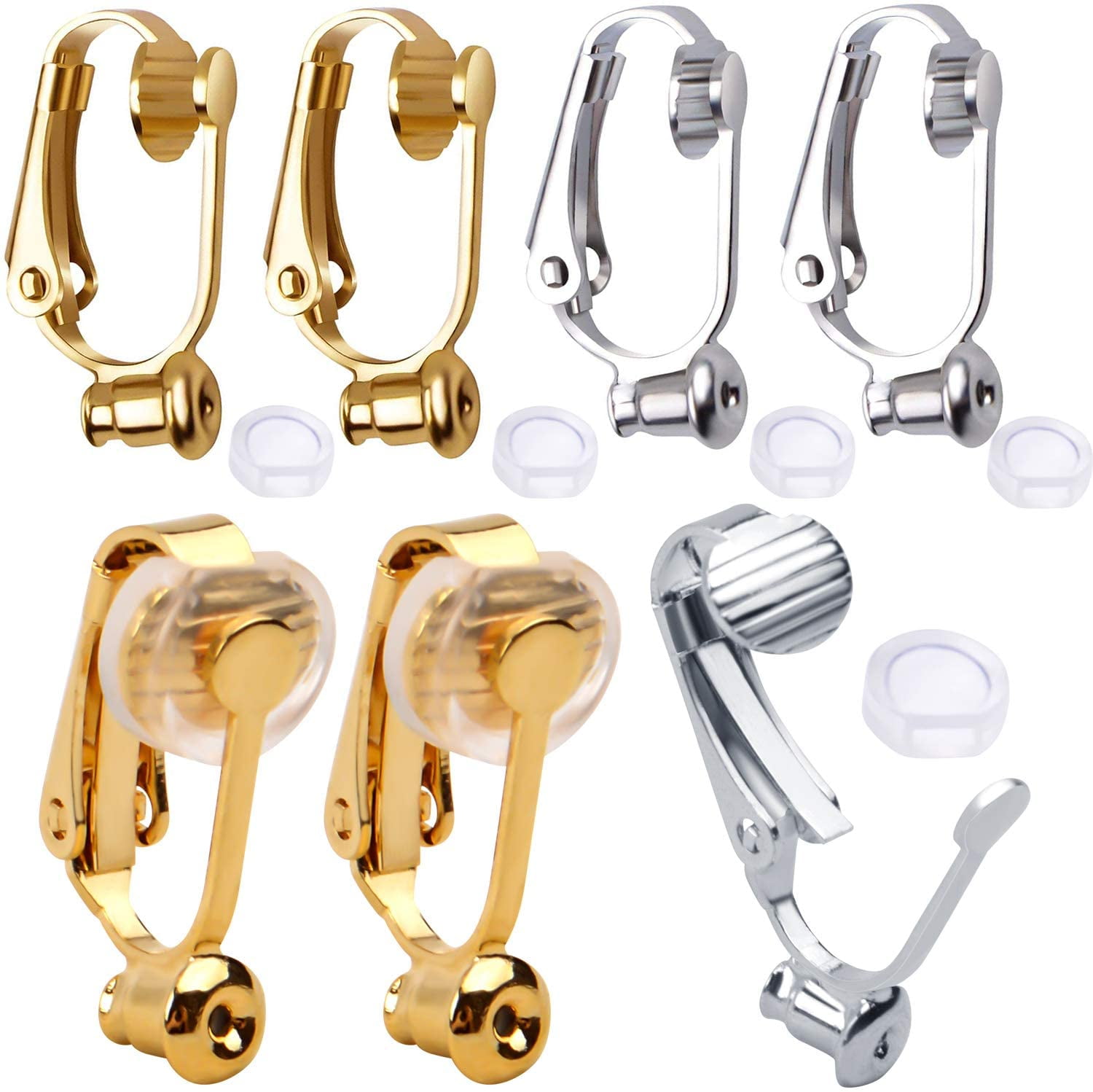 Clip-on Earring Converters, 12 Pieces Non Pierced Earring Clips with ...