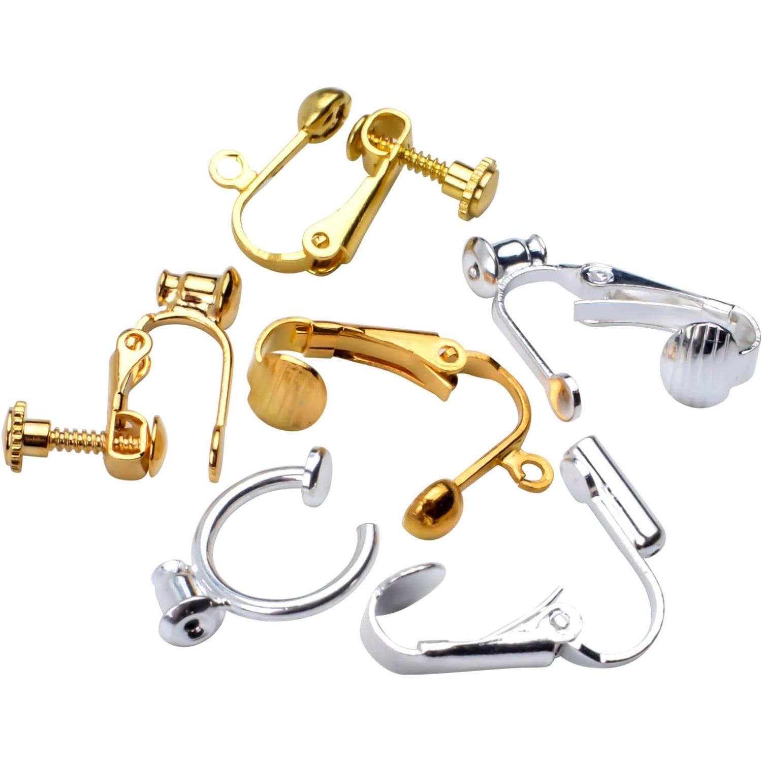 Clip-on Earring Findings,12 Pairs 6 Styles Earring Converters ...