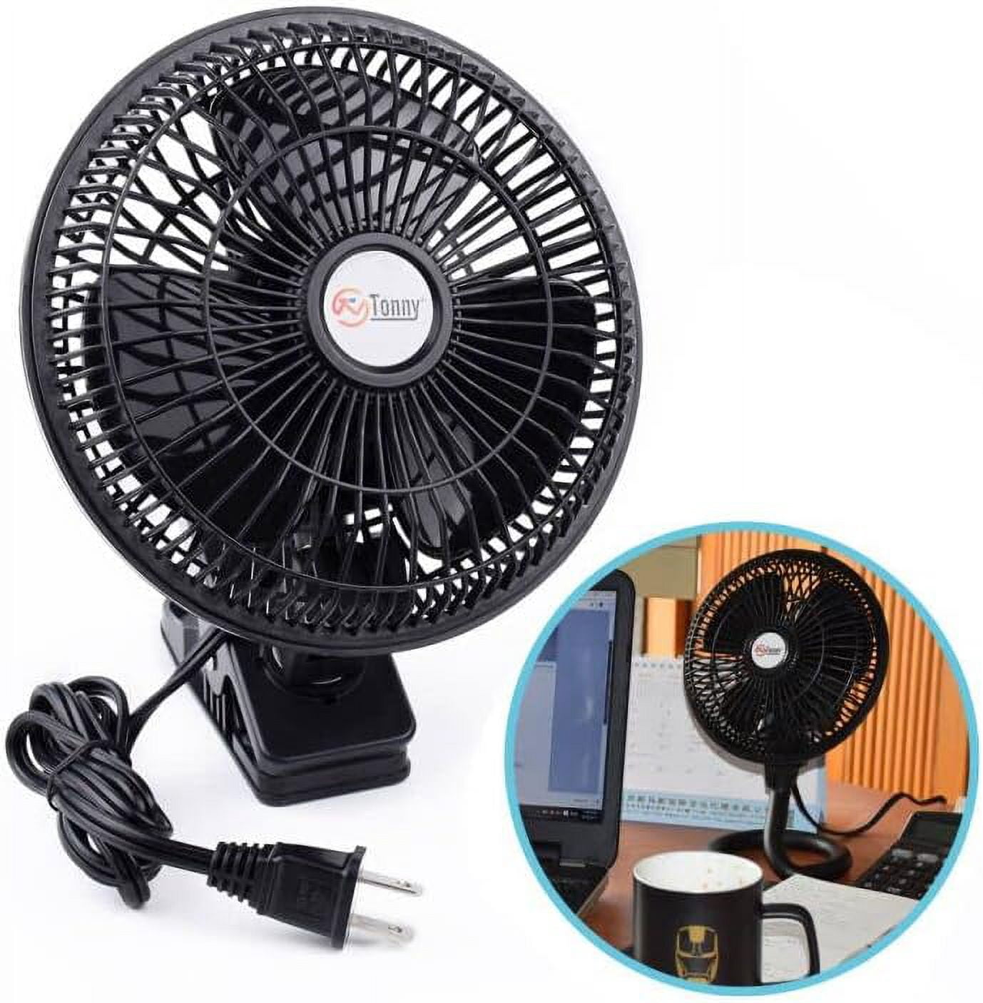 Clip-on Fn, C 110V 6 Inch djustble Clip Tble Fn with 2 Speeds Wind ...