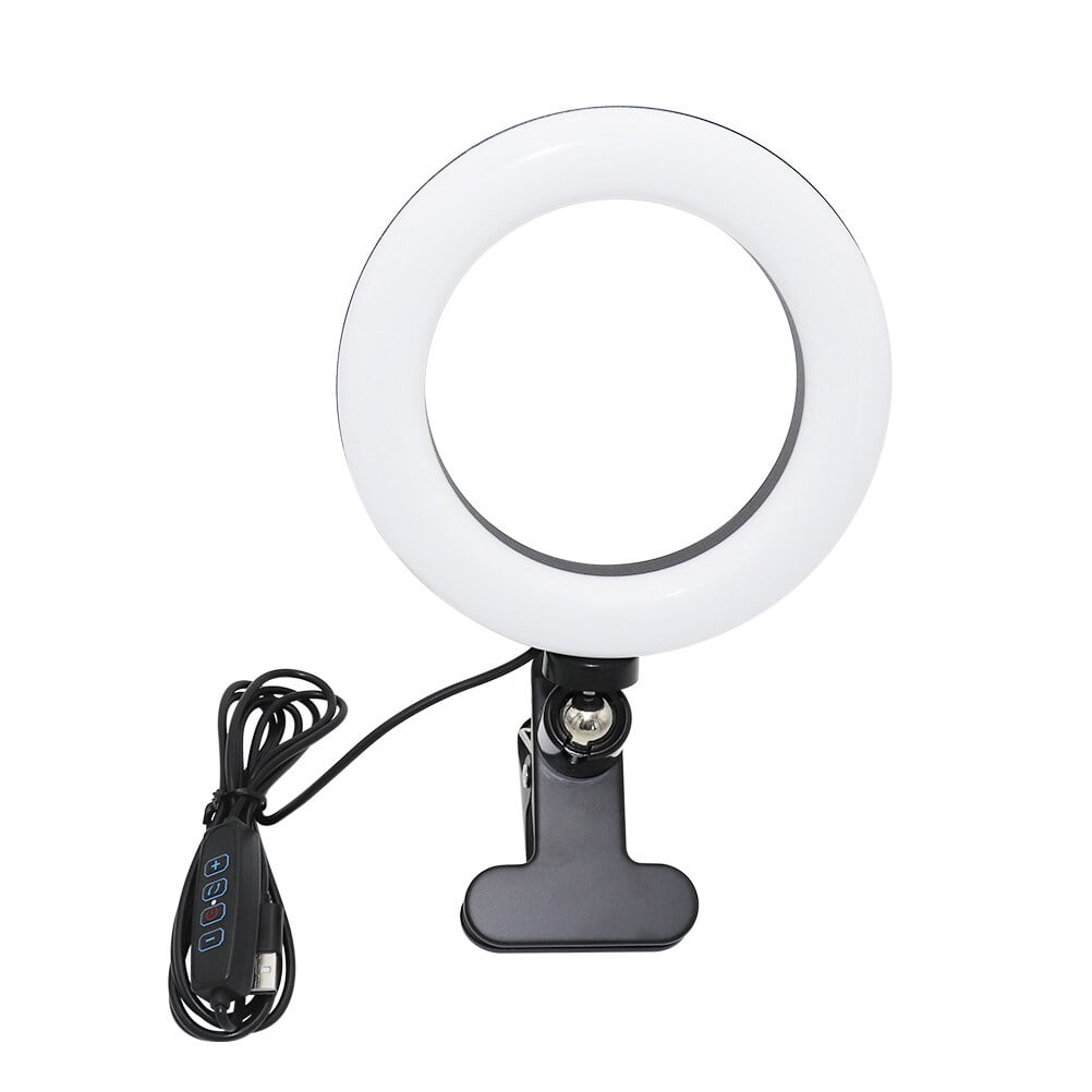 Clip-on LED Ring Light 8-inch Live Streaming Fill Light Desktop Selfie ...