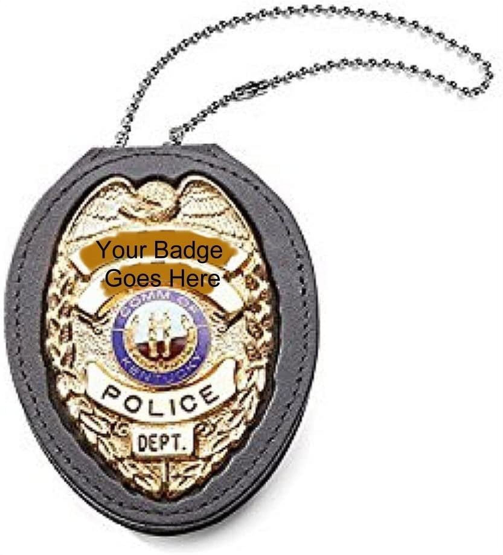 Clip on Leather Badge Holder with Chain #2520TABK - Walmart.com
