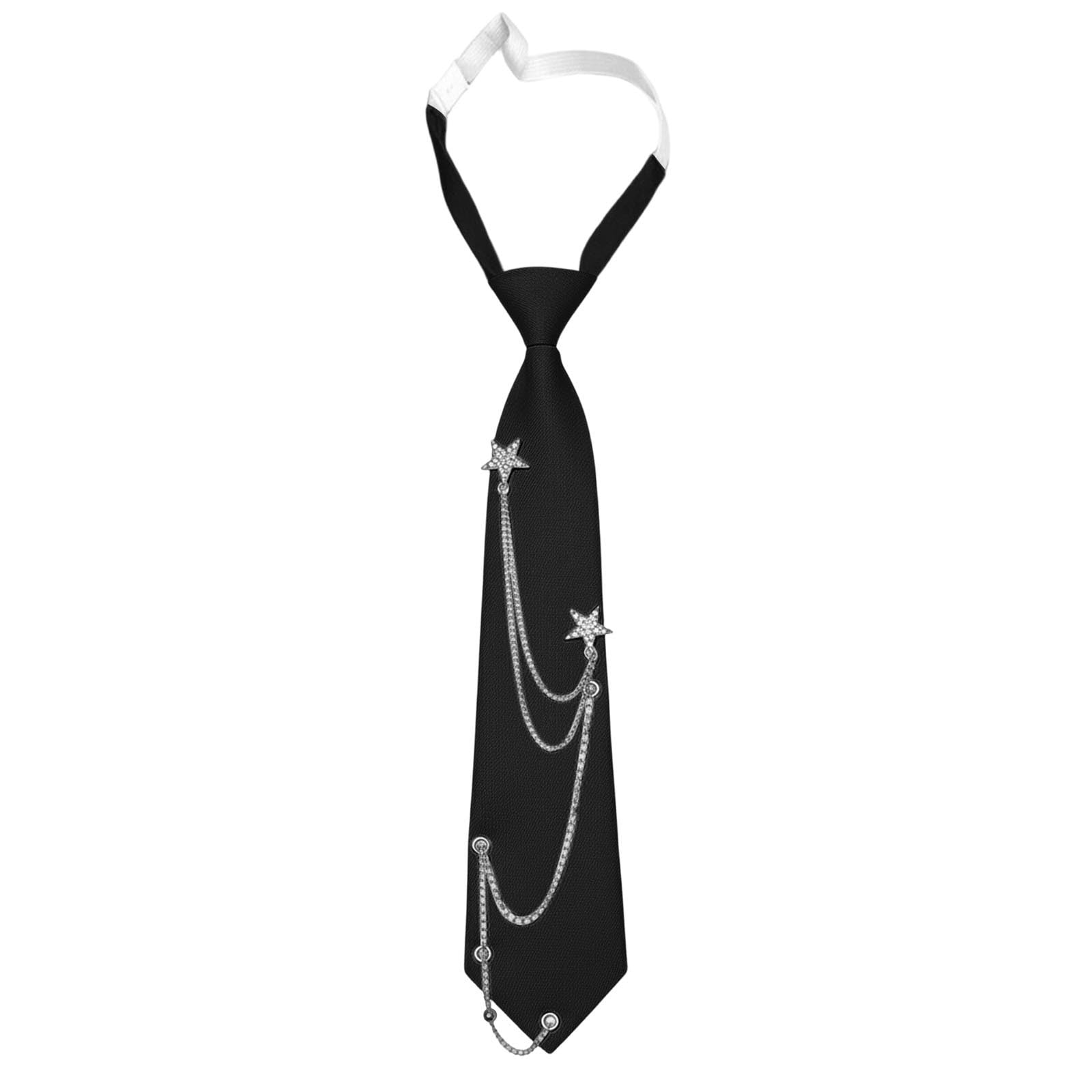 Clip on Neck Ties for Women Girls, Adjustable Pre-tied Womens Tie Solid ...