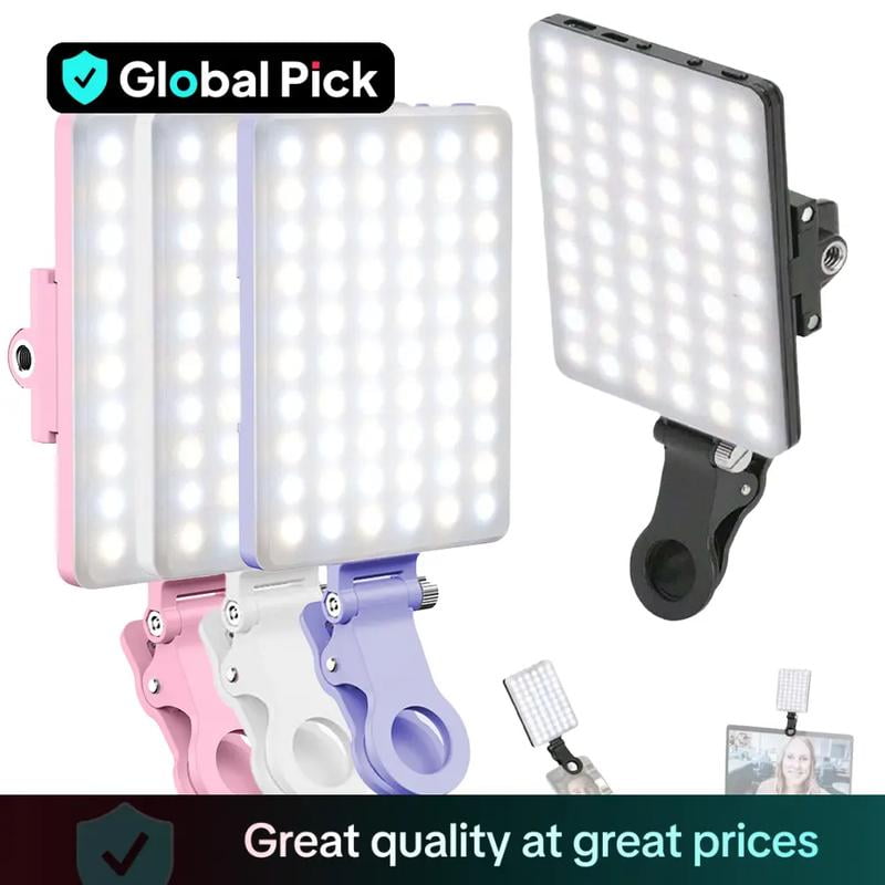 Clip-on Portable Selfie Light - 60 LED Cell Phone Fill Light, CRI 95+ 3 ...