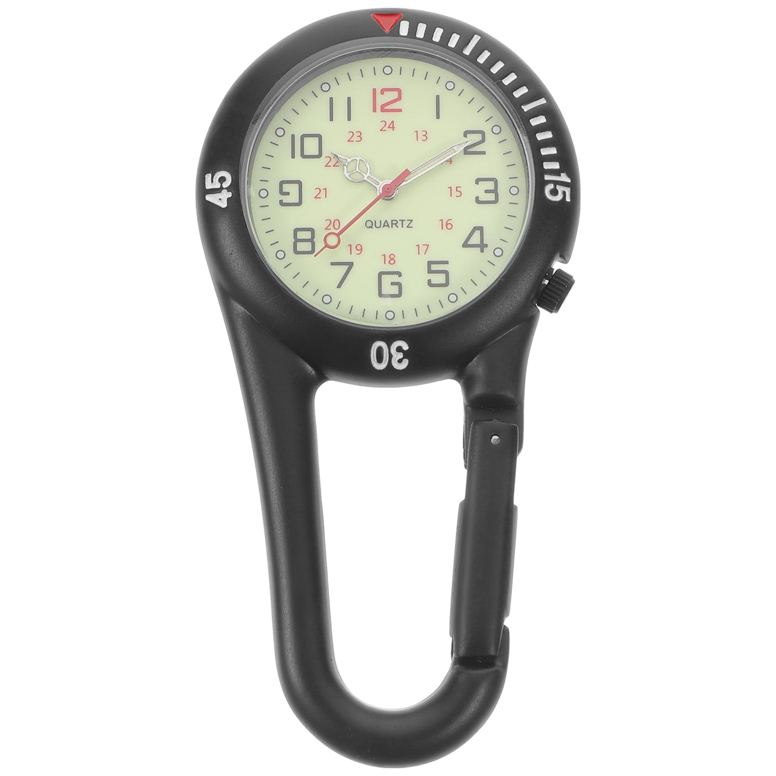 HOMEMAXS Black Alloy and Glass Clip-on Quartz Watch with White Dial for ...