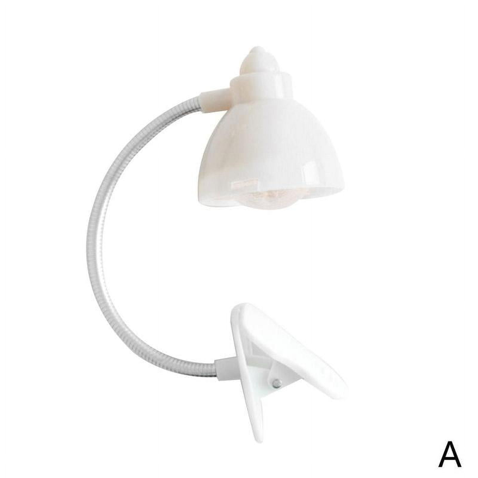 Clip-on Reading Light Flexible LED Lamp Table Desk Bed Battery Clamp ...