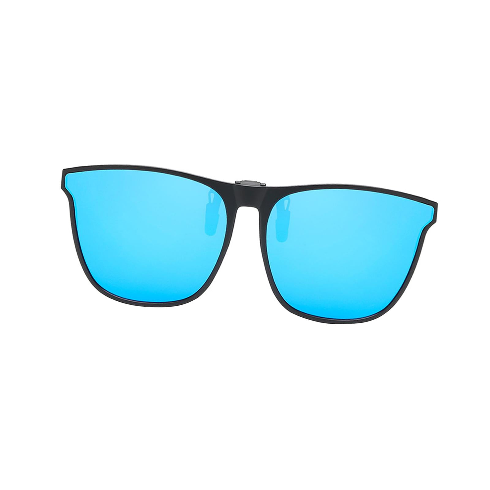 Clip On Sunglasses Flip Up Sunglasses Men Women Large Frame Lightweight Glasses Blue