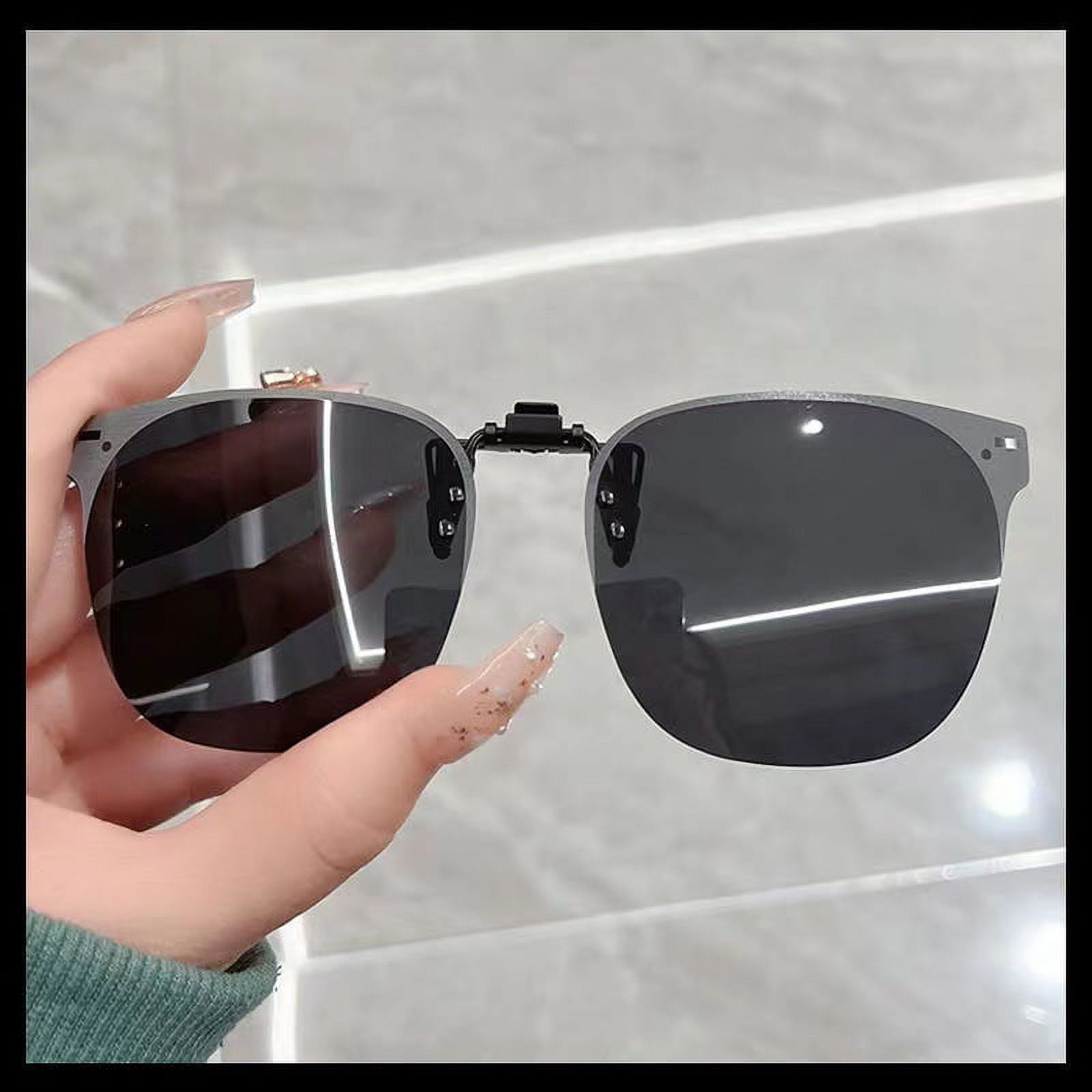 Clip on Sunglasses Over Prescription Glasses Polarized Anti Glare Flip ...