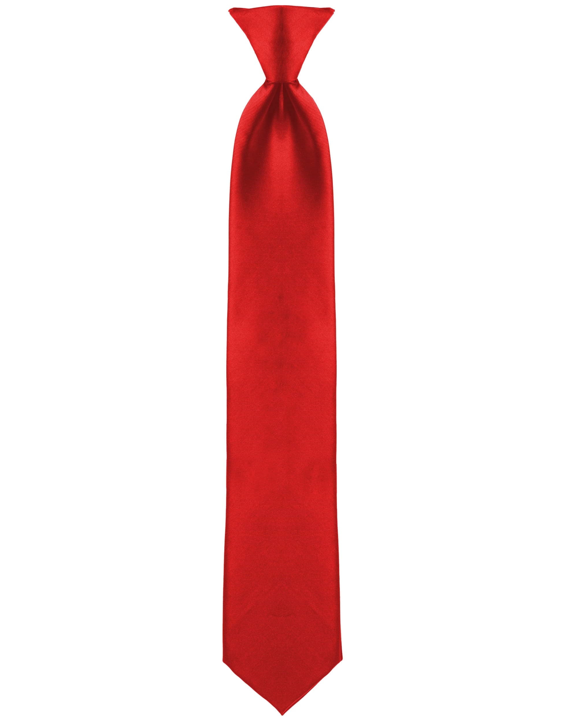 Umo Lorenzo, Clip on Ties for Men, XL Red Solid Color - Walmart.com