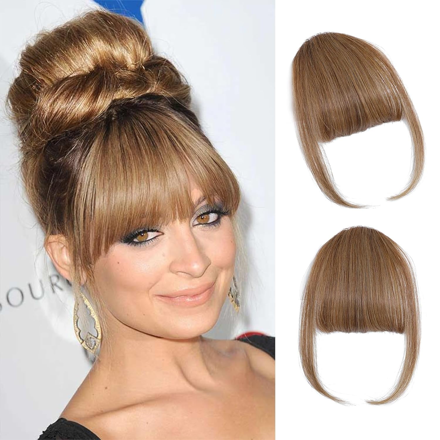 Clip on Wispy Bangs-Real Human Hair Clip in Bangs Hairpieces Light ...