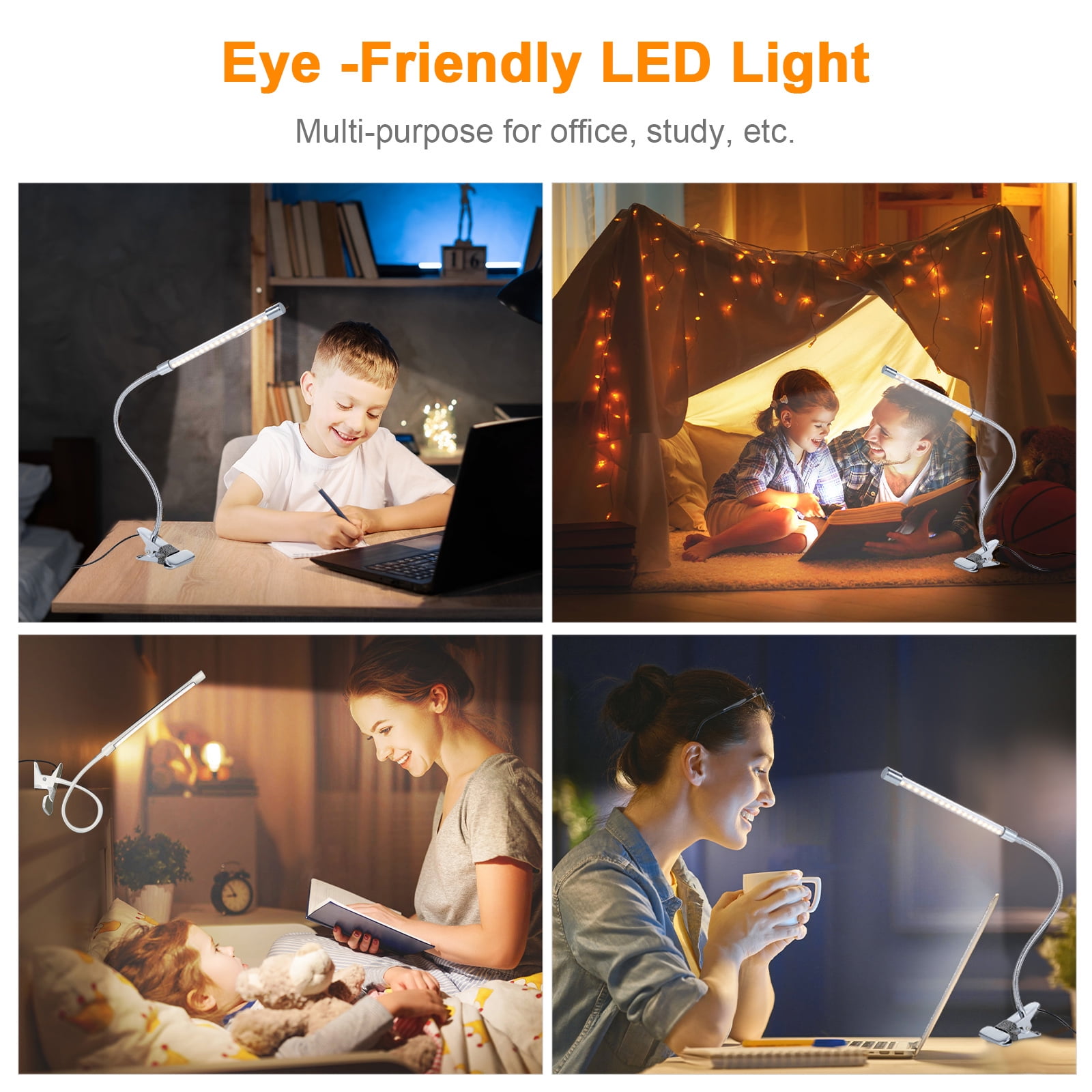 Clip on table lamp,Powered Operated/ 3 Clamp Clip Lamp Adjustable ...