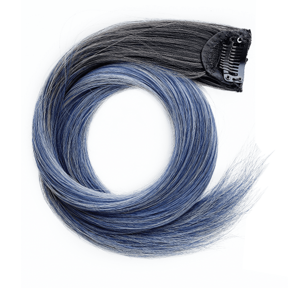 Clip-type straight hair extension piece female color gradient color ...