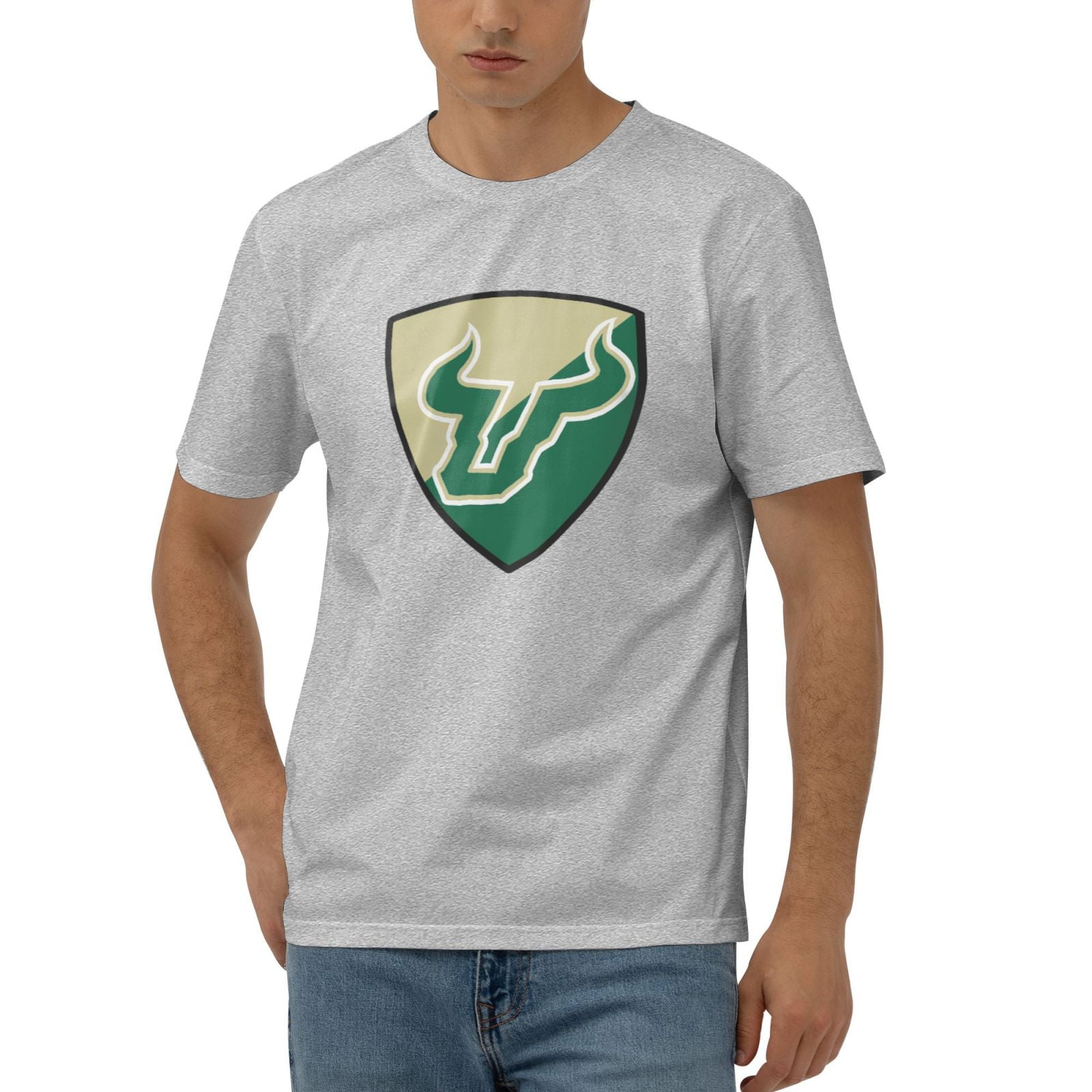 Clipart Usf Bulls Logo Men'S 170g Combed Cotton Short Sleeve T-Shirt ...