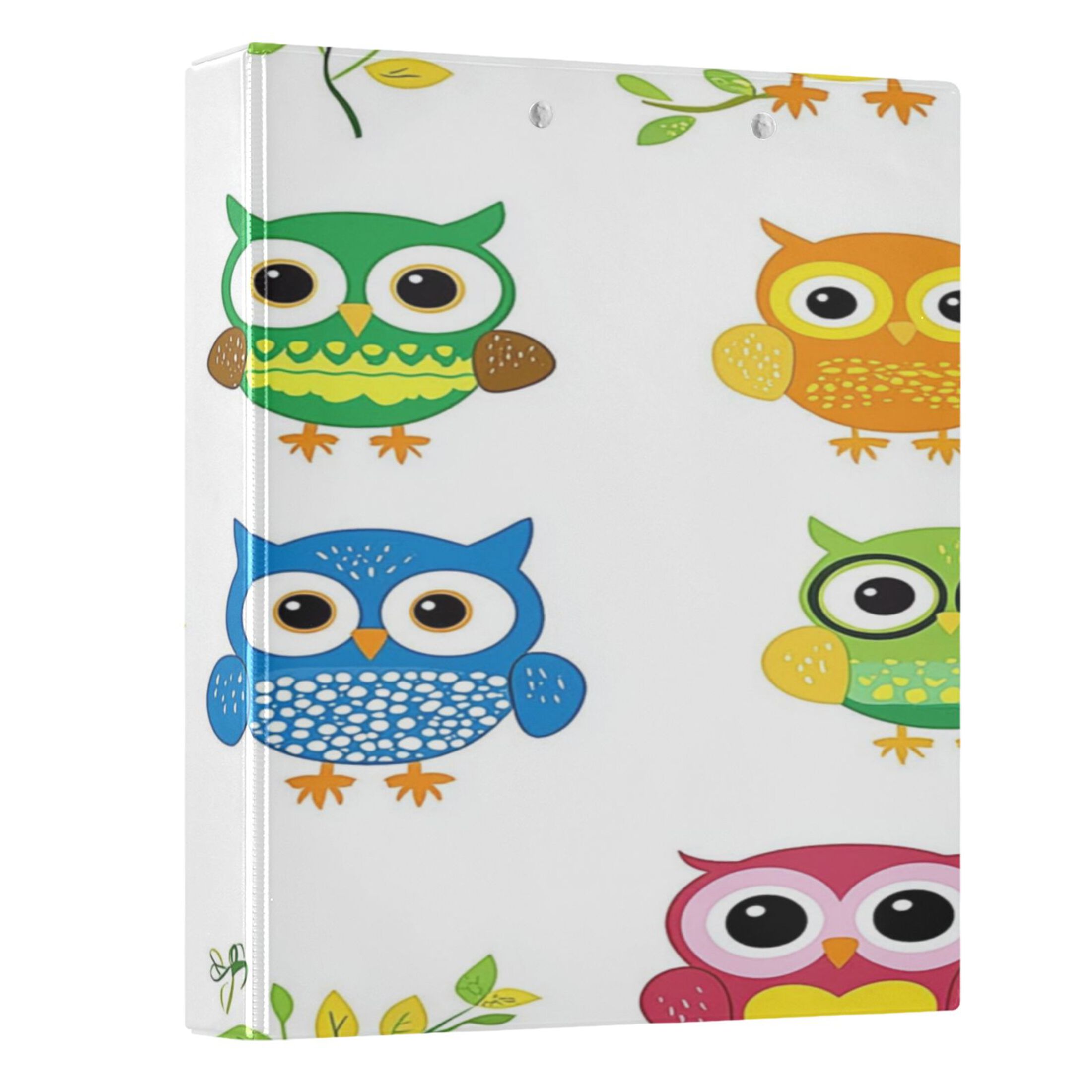 Clipart with Cute Owls 3 Ring Hardcover Binders 1.5in Round Rings for ...