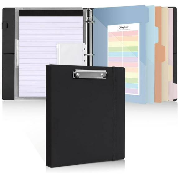 Clipboard Binder with Refillable Notepad, PU Clipboard Folder Includes ...