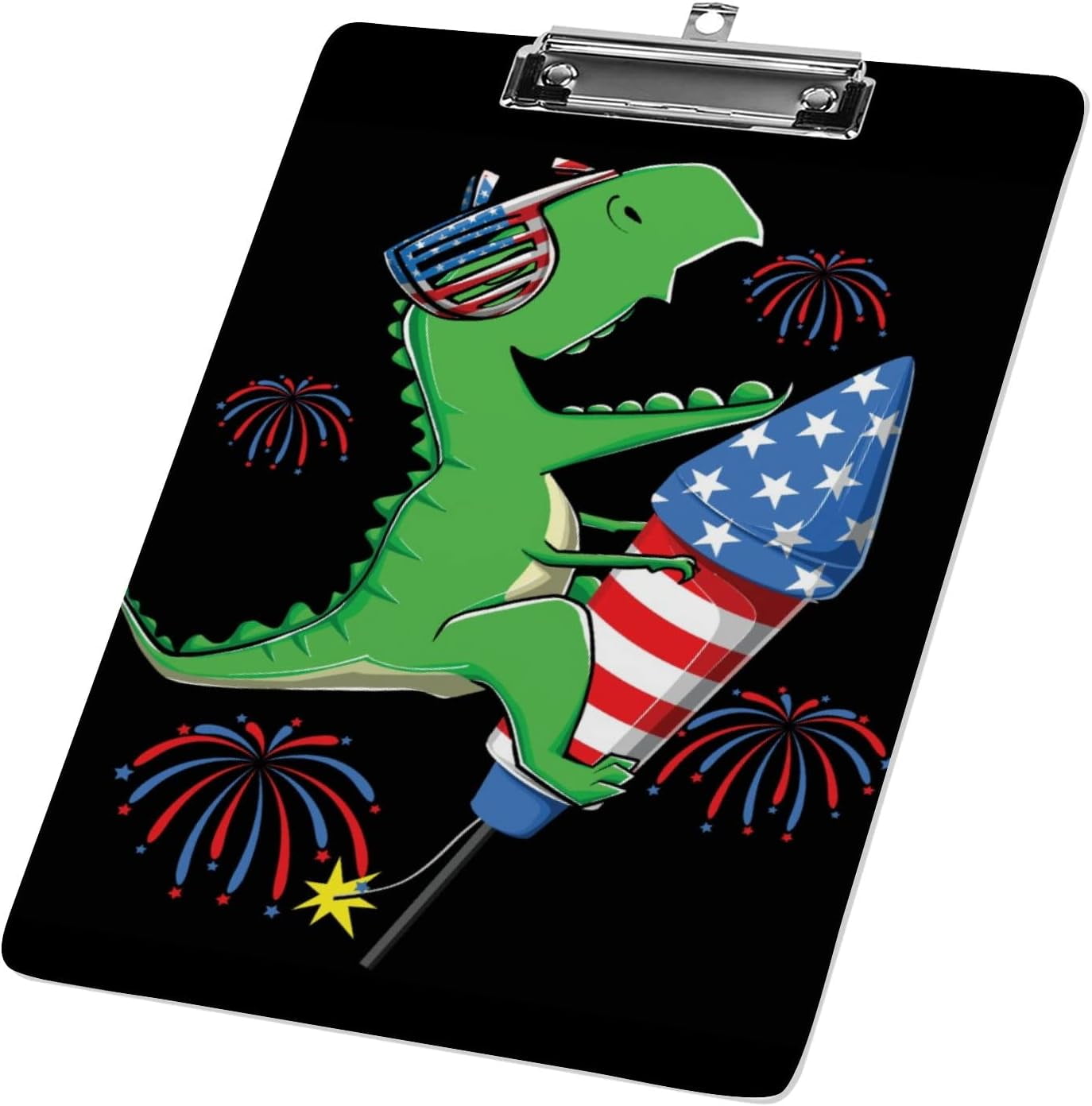 Clipboard Nursing Dinosaur Riding Fireworks Acrylic Clip Board with Low ...