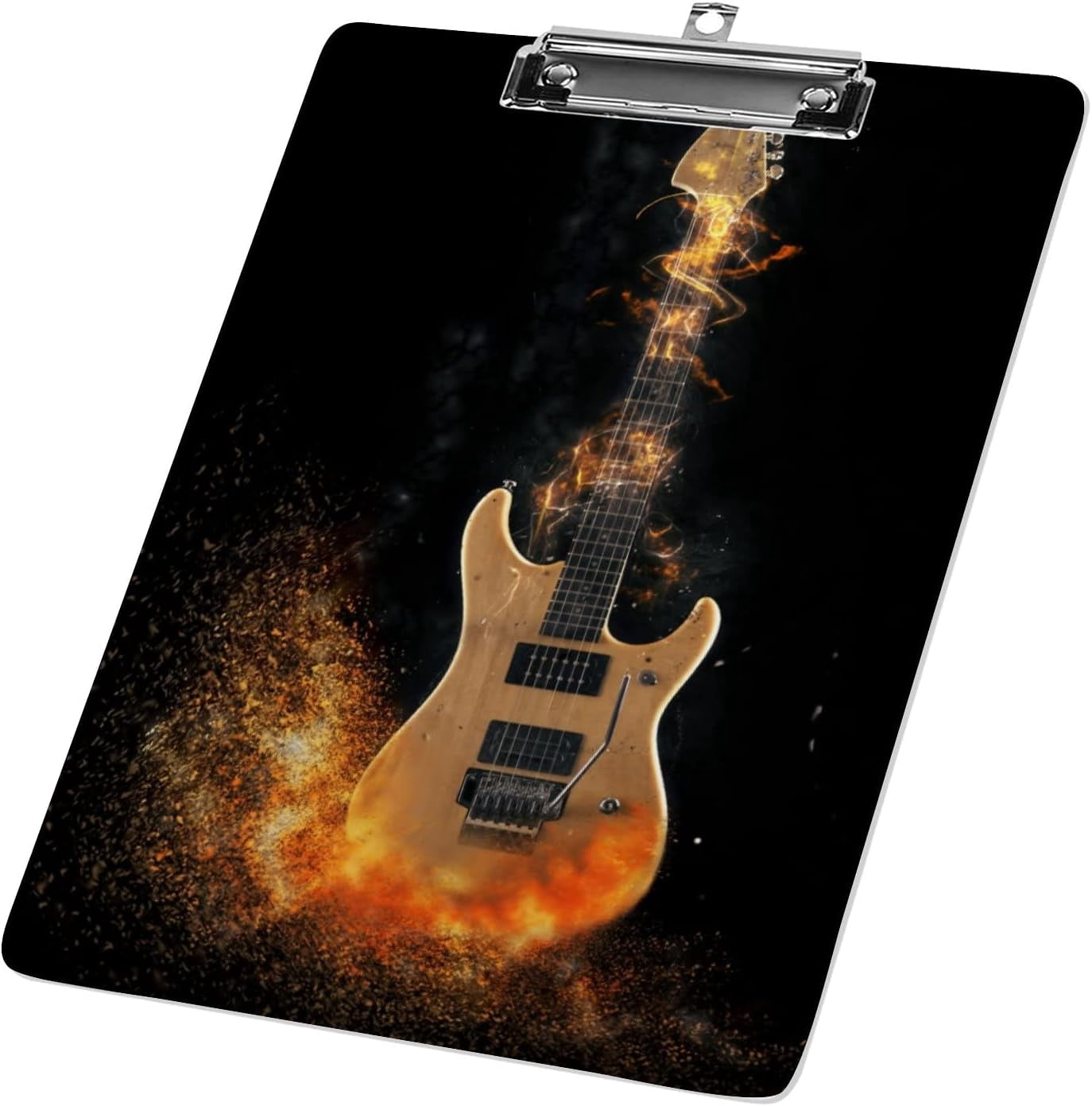 Clipboard Nursing Electric Guitar on Fire Acrylic Clip Board with Low ...