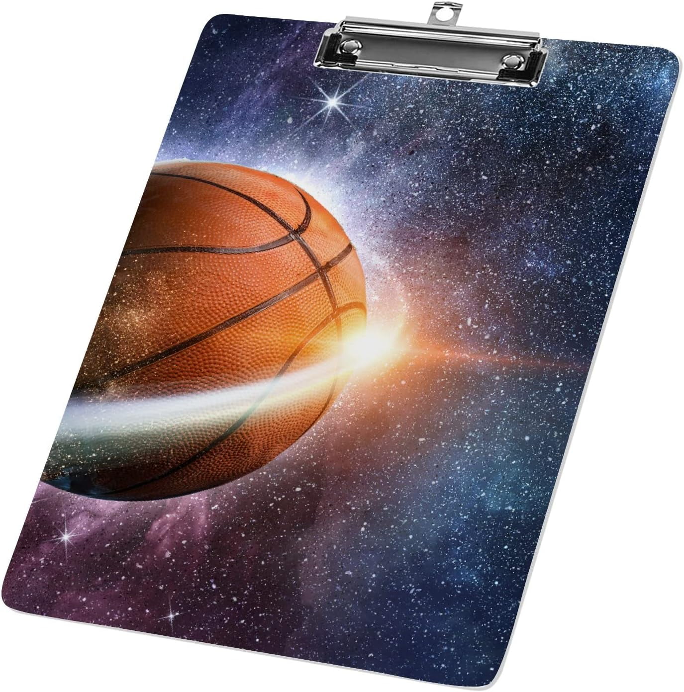 Clipboard Nursing Galaxy Basketball Acrylic Clip Board with Low Profile Metal for A4 Paper Size ...