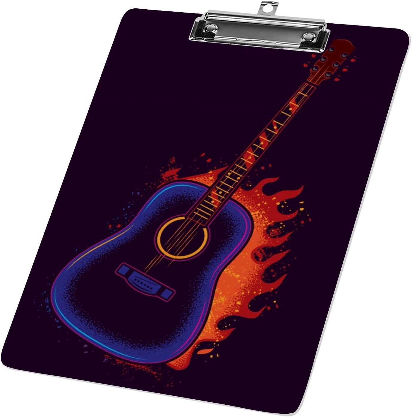 Clipboard Nursing Neon Guitar Fire Retro Acrylic Clip Board with Low ...