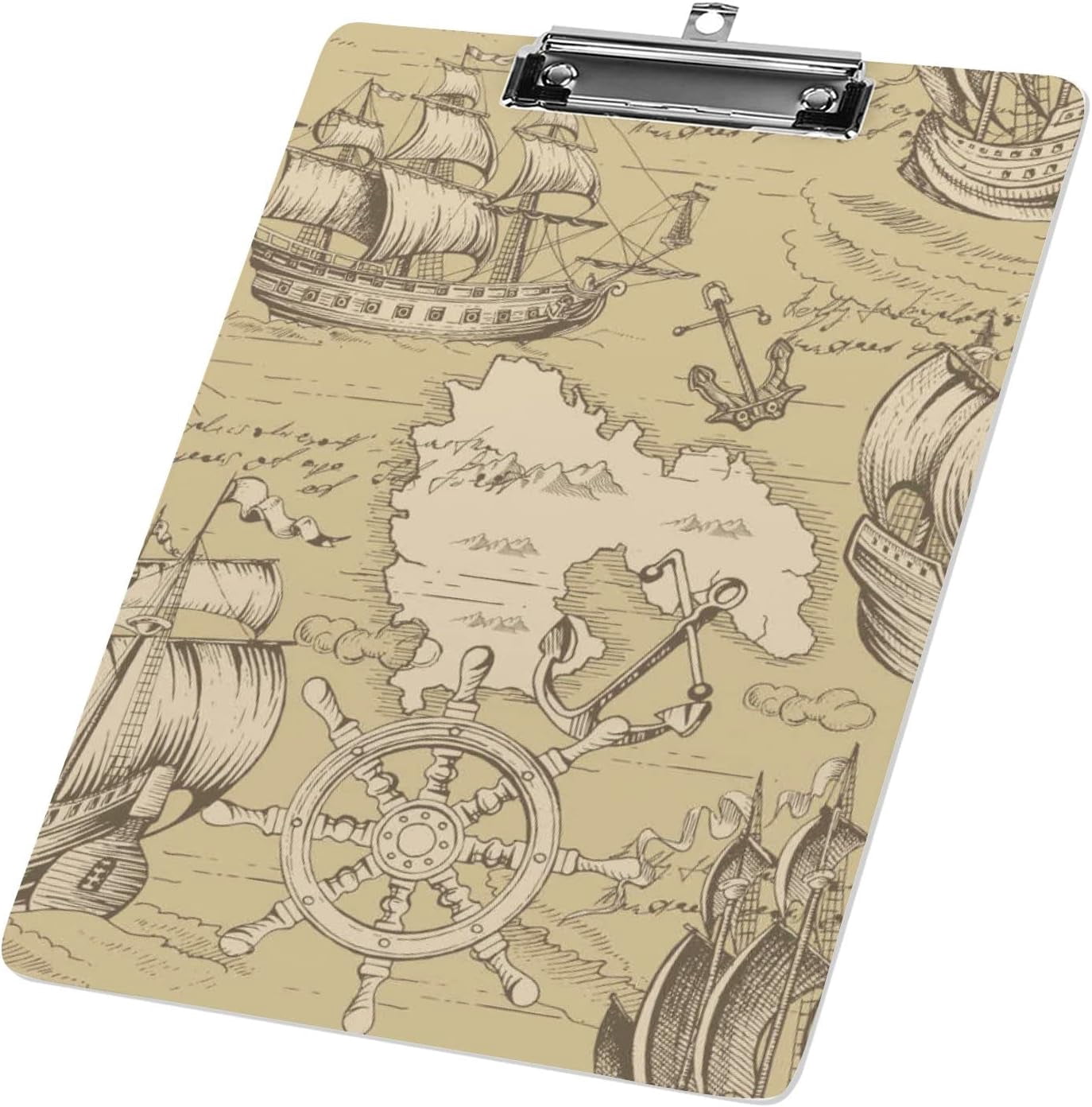 Clipboard Nursing Retro Travel Map Acrylic Clip Board with Low Profile ...