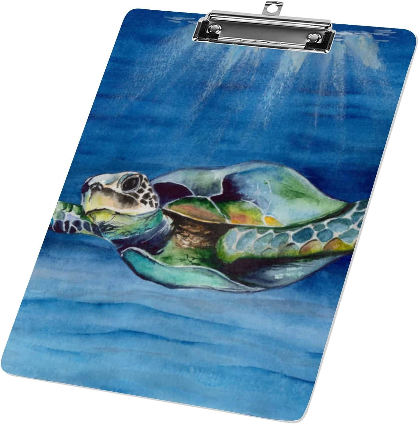 Clipboard Nursing Sea Turtle in Blue Water Acrylic Clip Board with Low ...
