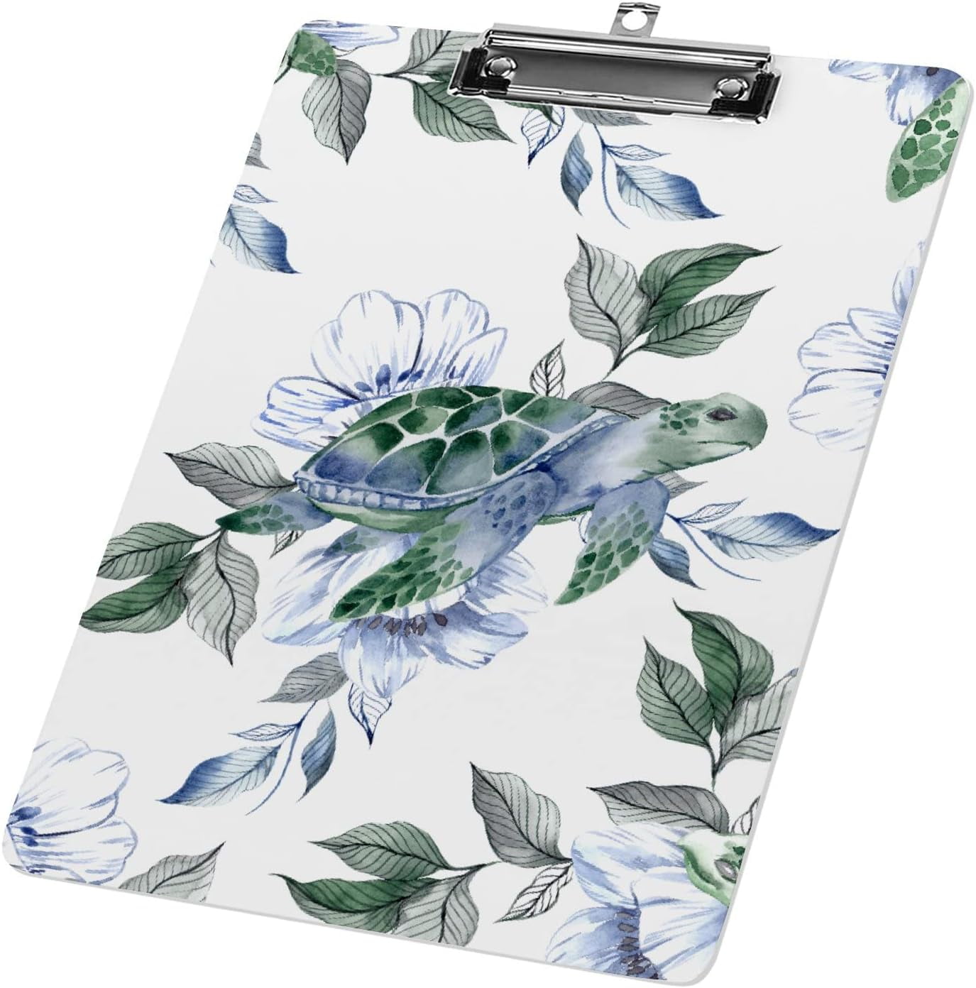 Clipboard Nursing Turtles Leaves and Flowers Acrylic Clip Board with ...