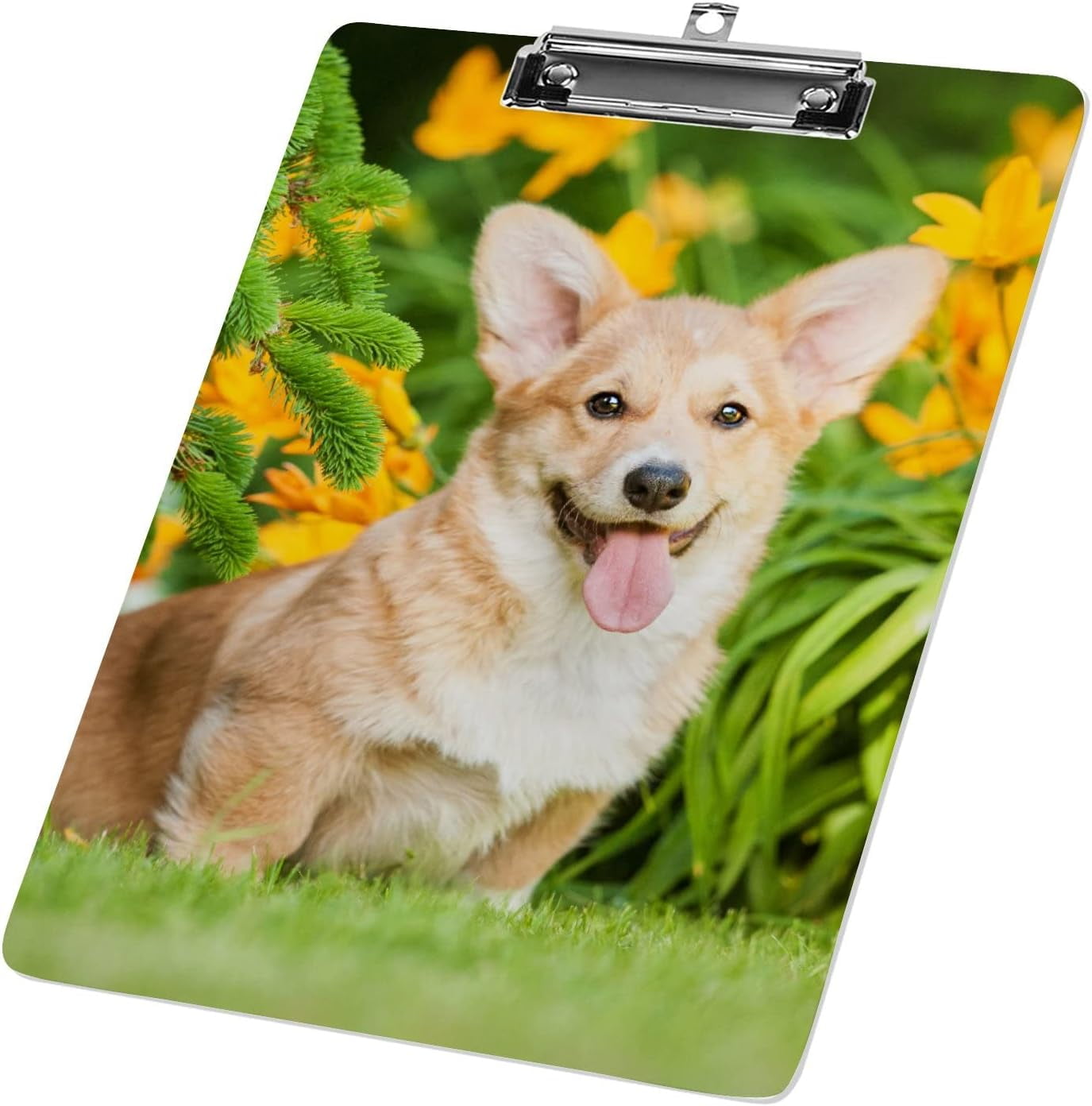Clipboard Nursing Welsh Corgi Puppy Sitting in Flowers Acrylic Clip ...