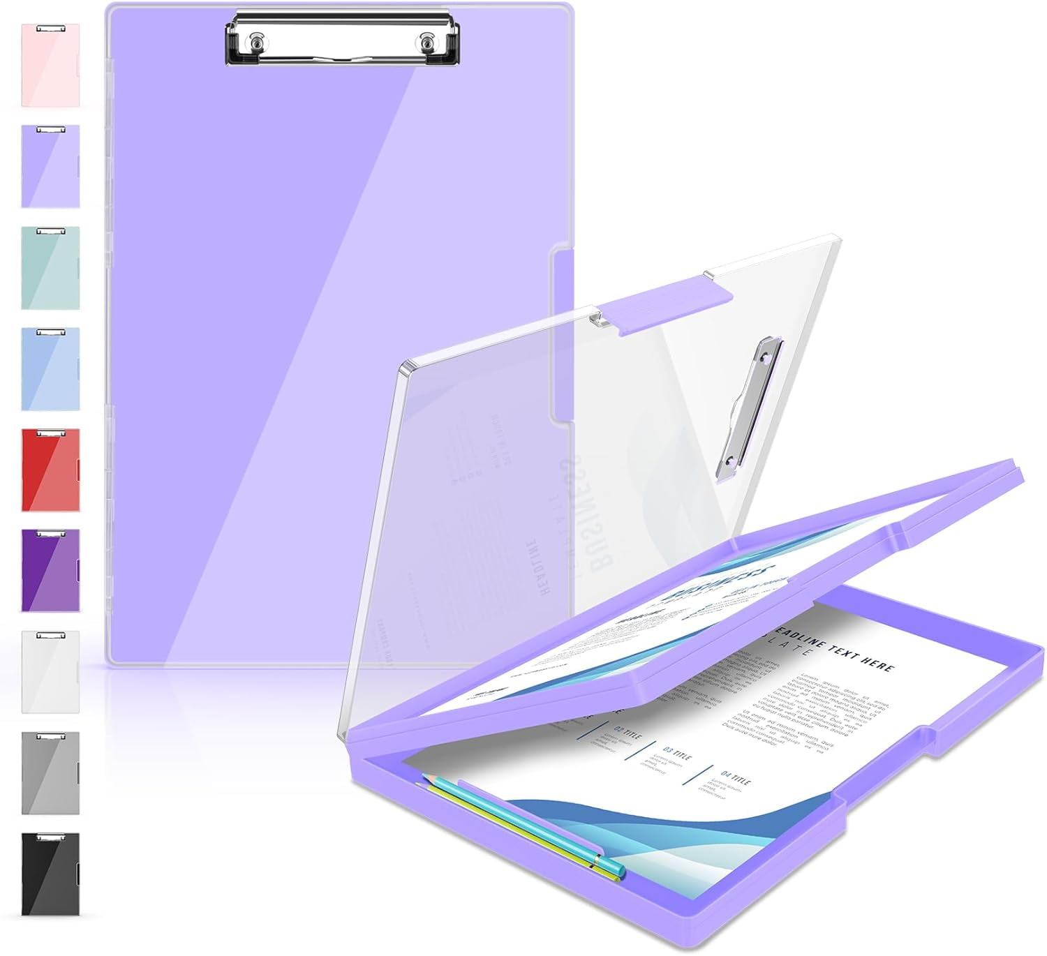 Clipboard with Storage, Heavy Duty Cleaview Clip Boards 8.5x11 with ...