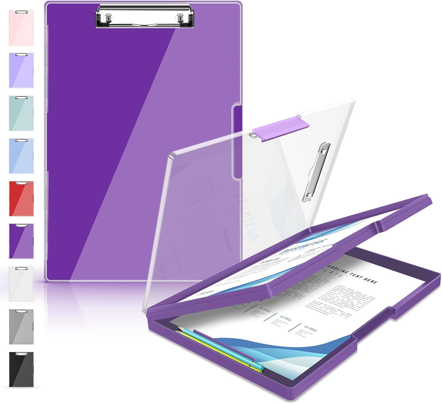 Clipboard with Storage, Heavy Duty Cleaview Clip Boards with Dual ...