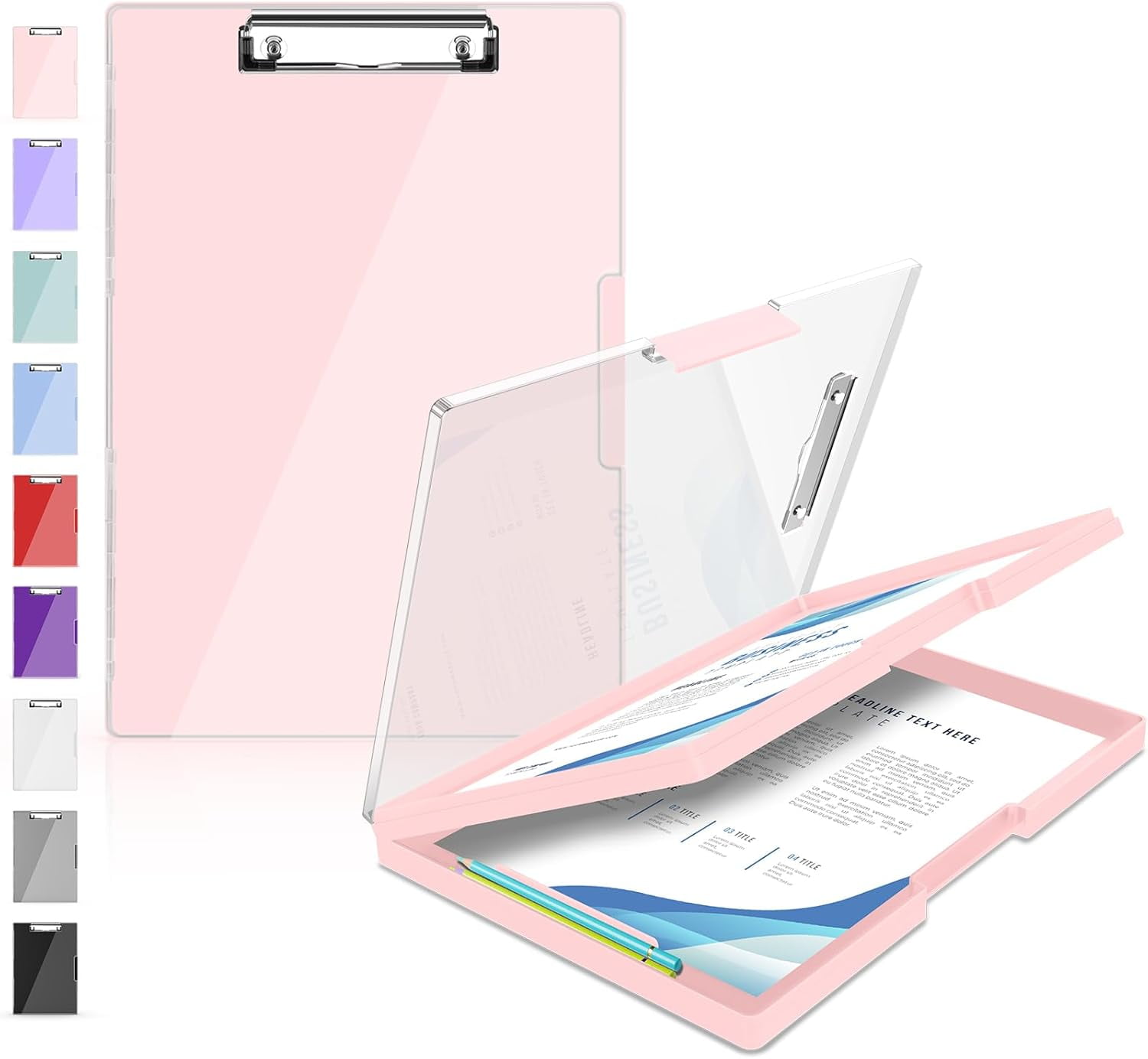 Clipboard with Storage, Heavy Duty Cleaview Clip Boards with Dual ...