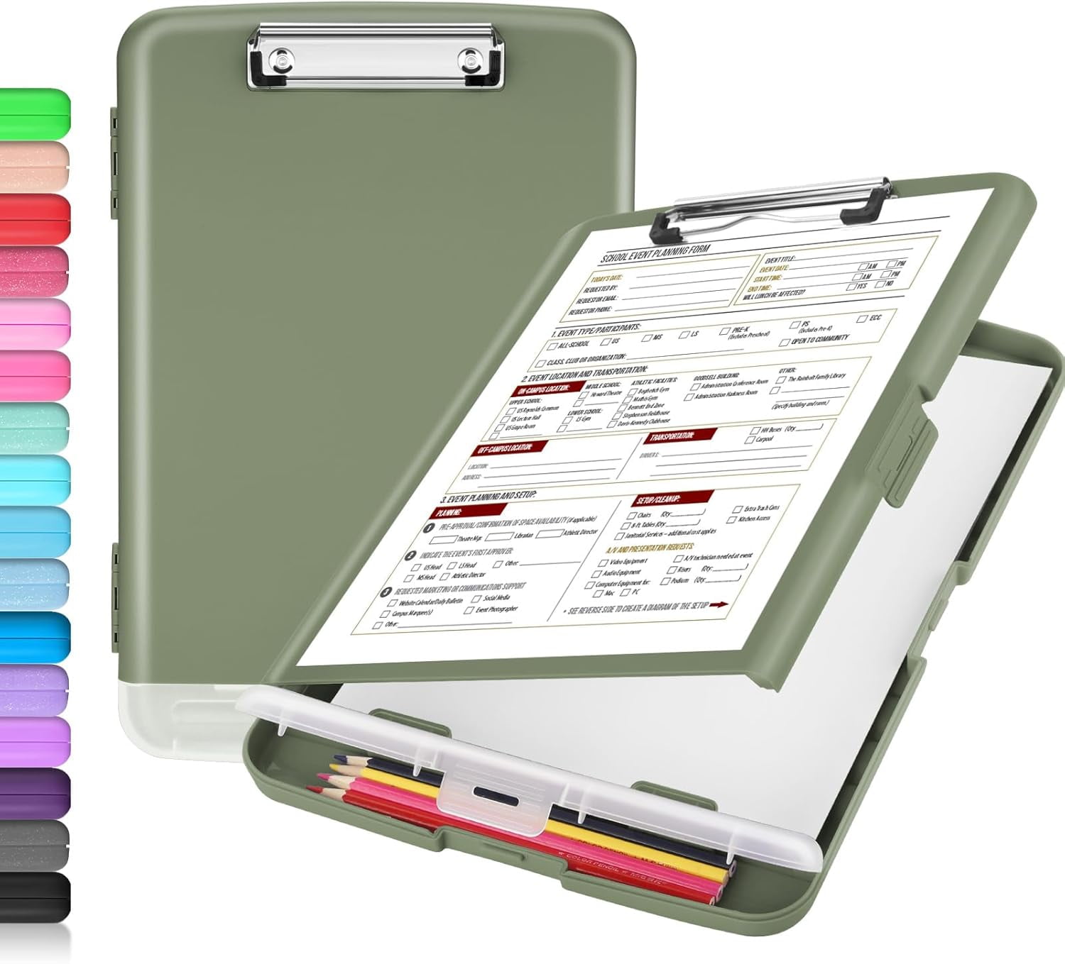 Clipboard with Storage, High Capacity Nursing Clip Board 8.5 x 11 with ...