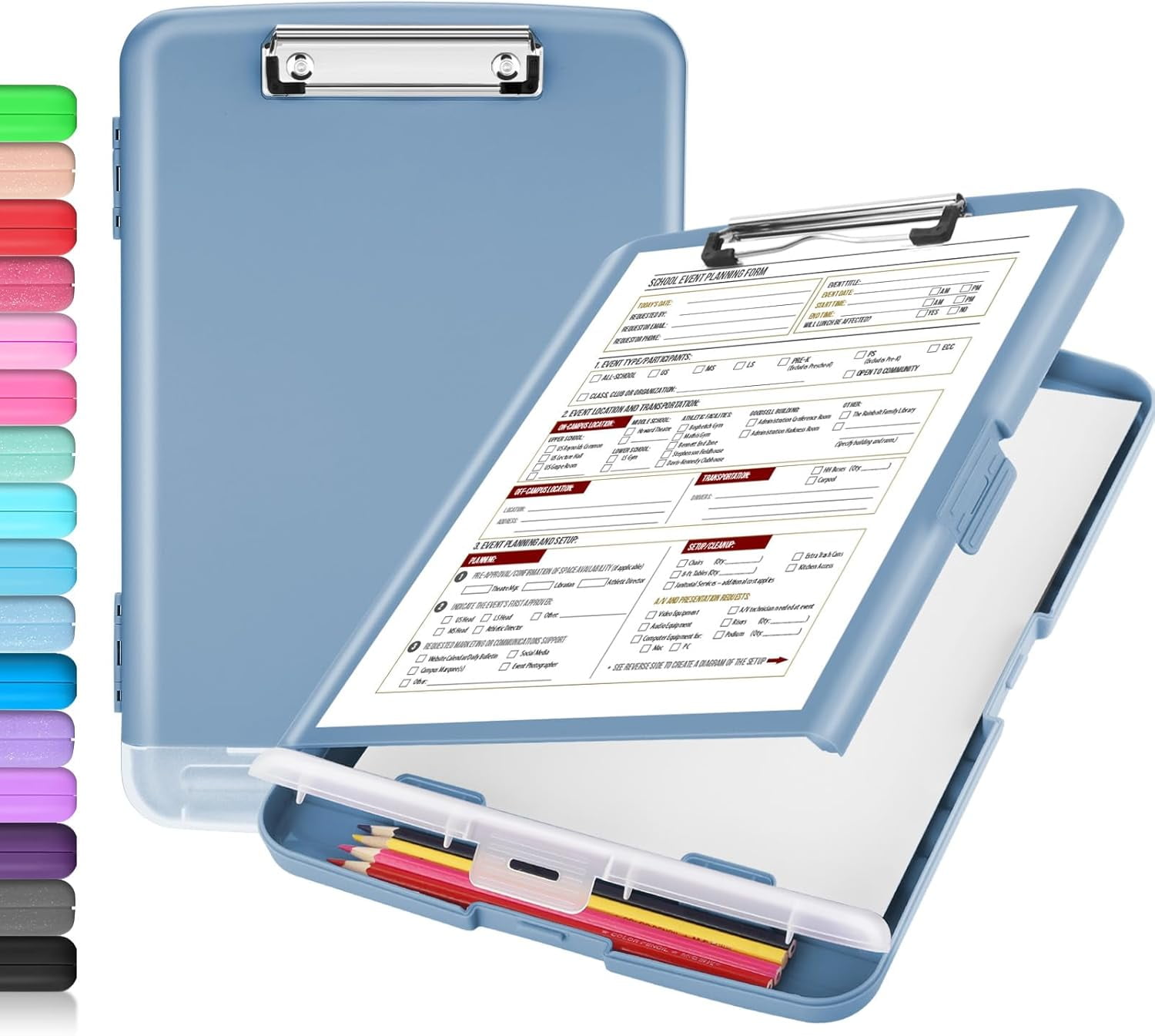 Clipboard with Storage, High Capacity Nursing Clip Board 8.5 x 11 with ...