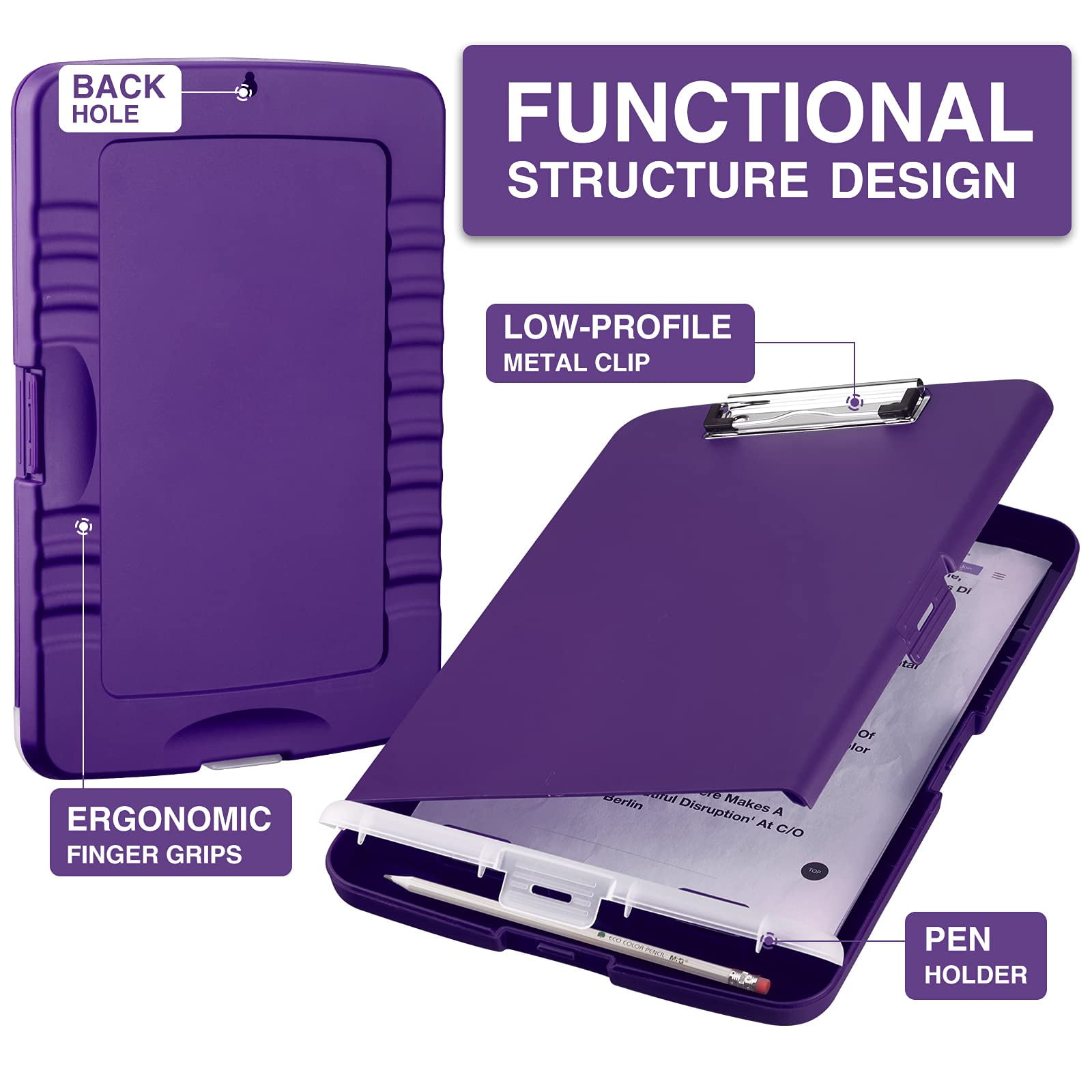 Clipboard with Storage, High Capacity Nursing Clipboards with Pen ...