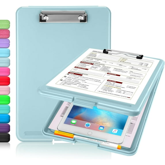 Clipboard with Storage, Plastic Storage Clipboard with Low Profile Clip ...