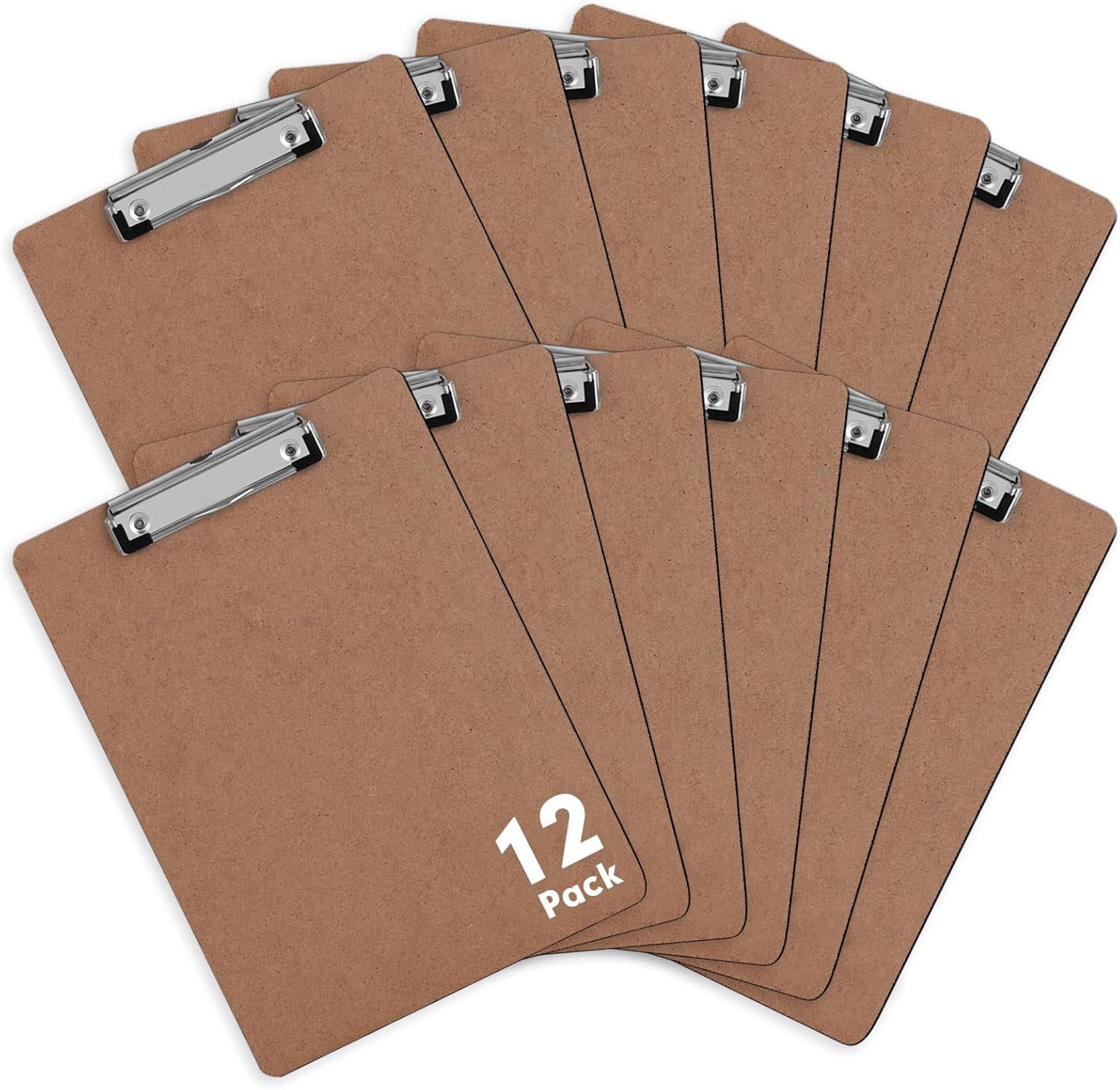 Clipboards, 12 Pack Hardboard Office Clipboards, Low Profile Clip, Clip ...